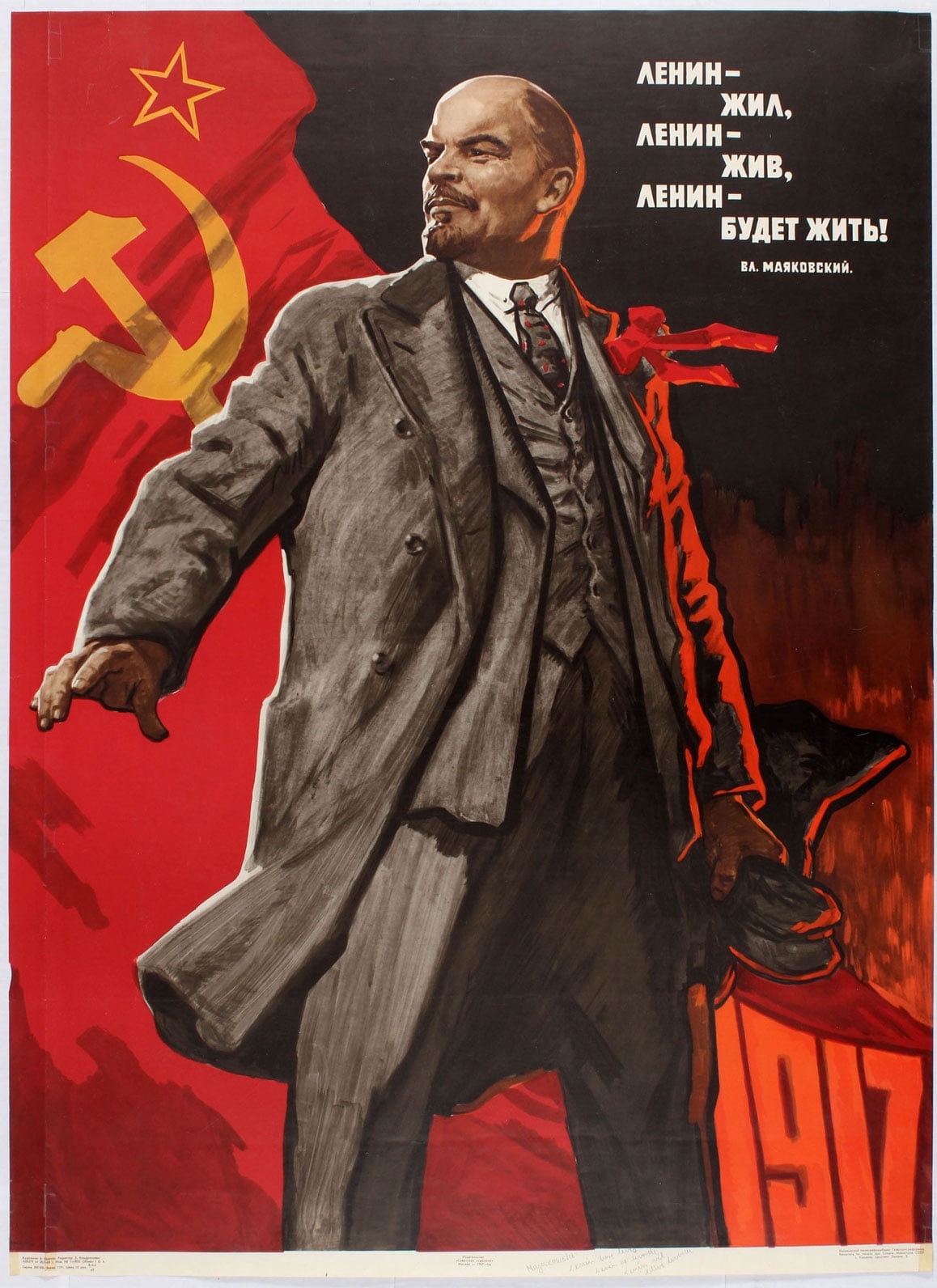 Soviet Propaganda Art Print Poster - Lenin is alive, Lenin was living ...