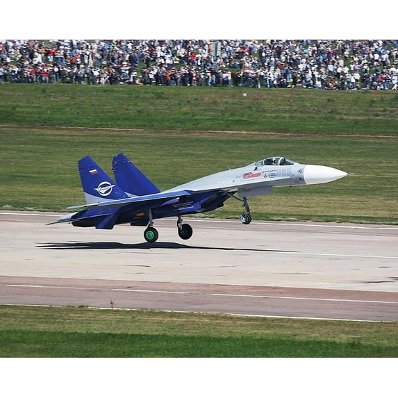 Soviet Sukhoi Su-27 Flanker Fighter Plane - 20x30 Inch Laminated ...