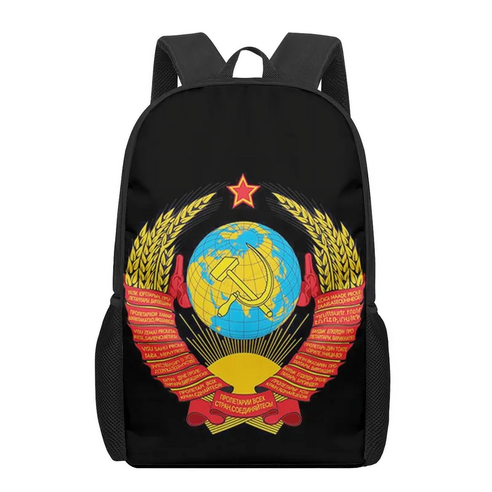 Soviet Union USSR Flag Pattern School Bags for Girls Boys Teenager ...
