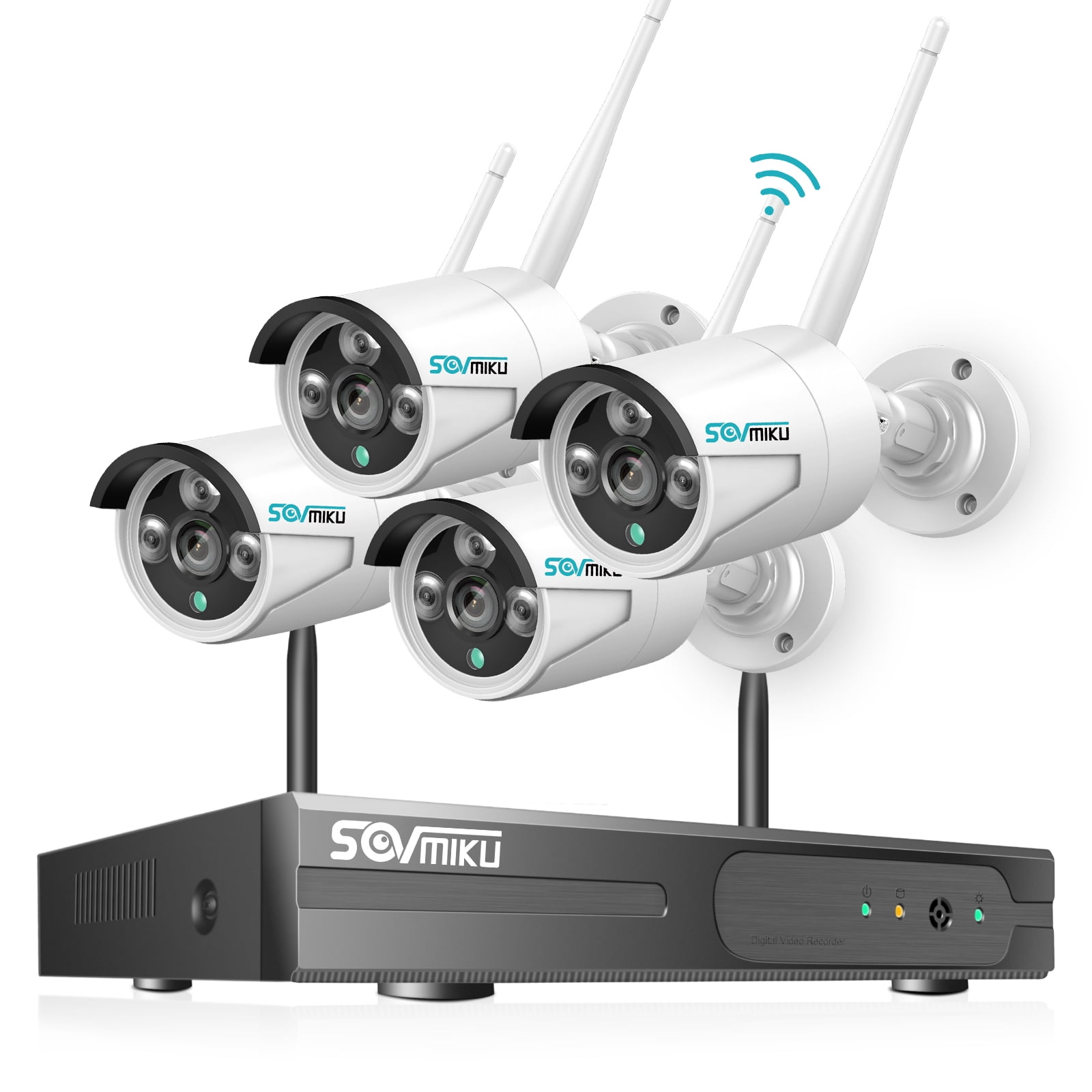 Sovmiku 4Pcs 3MP Wi-Fi Security Camera System, HD Video, Phone Connect ...
