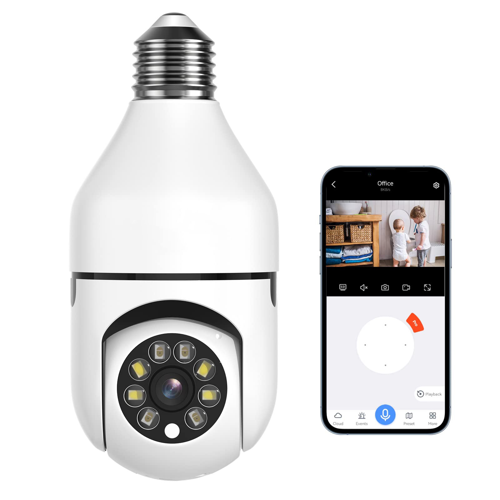 BLUELK 1080P 5G WiFi Camera, Light Bulb Camera, Smart Motion Detection ...