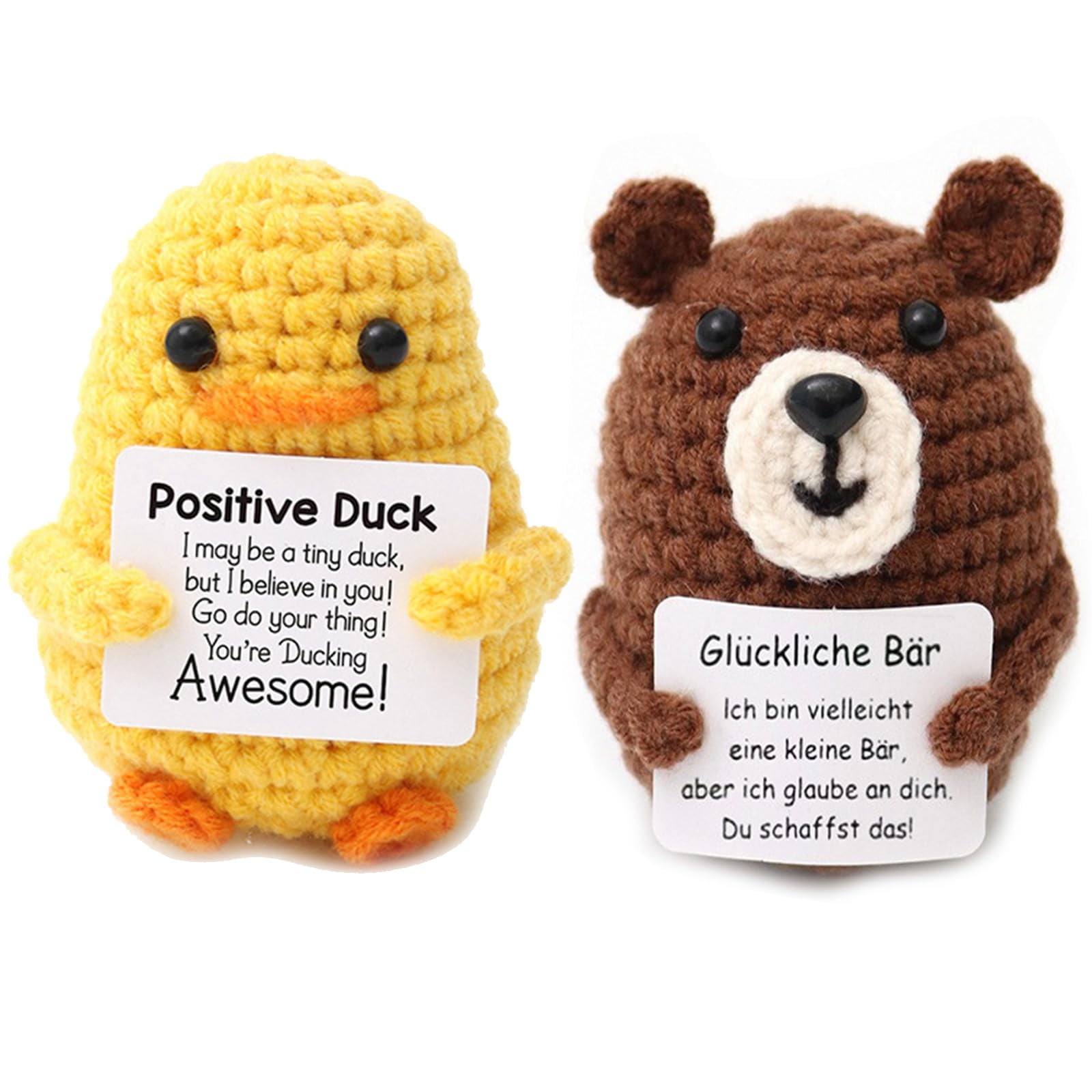Sovob 2PCS Positive Gifts,Duck Plush,Good Luck Duck with Positive Card ...