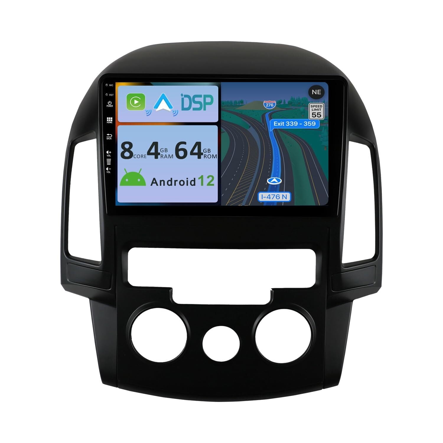 Sovob [4GB+64GB] Android 12 2 Din Car Stereo Octa Core with CarPlay ...