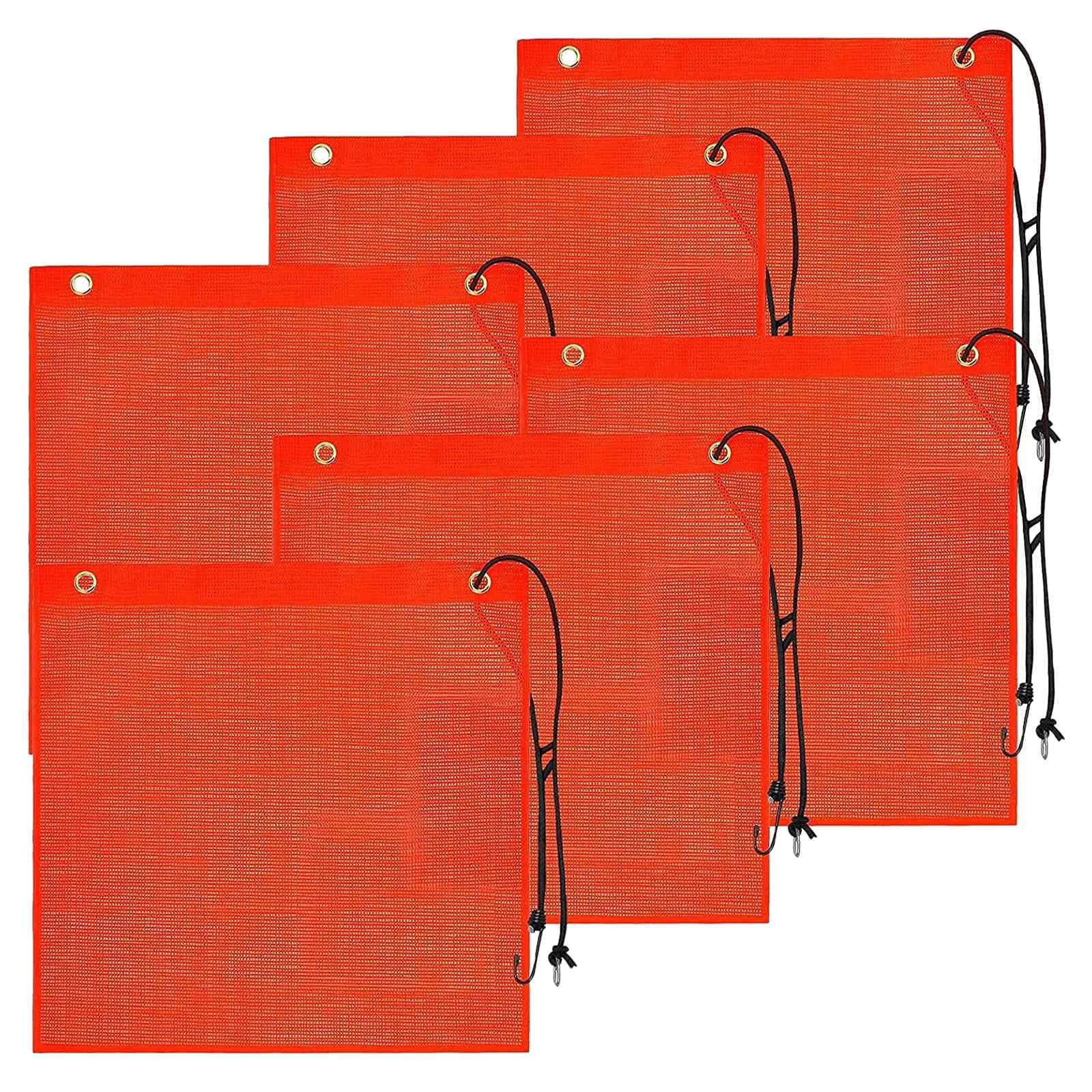 Sovob 6 Pieces Safety Flags 18X18 Inch,Orange Warning Flag,EláStica ...