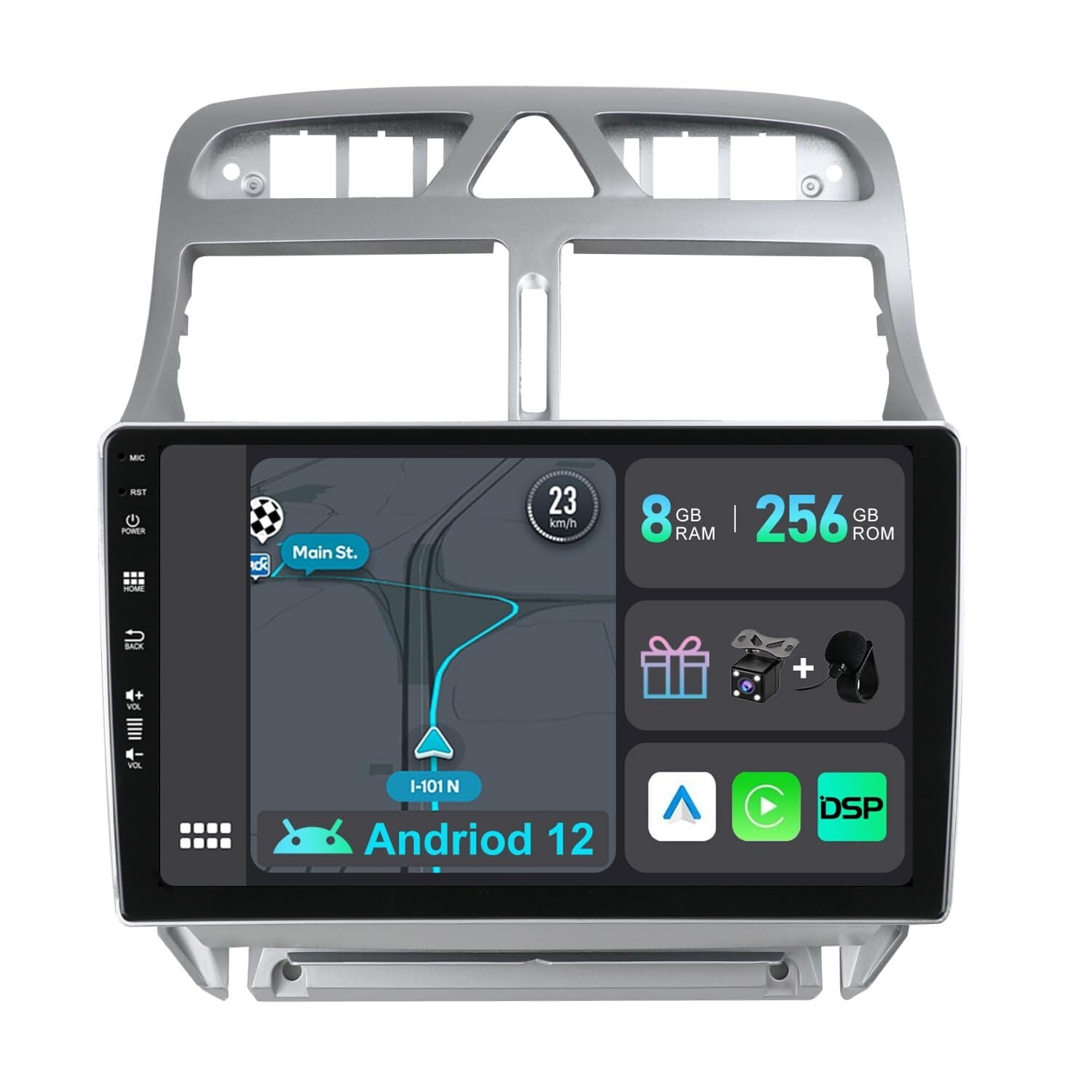 Sovob [8GB+256GB] Android 12 2 Din Car Stereo Octa Core with CarPlay ...