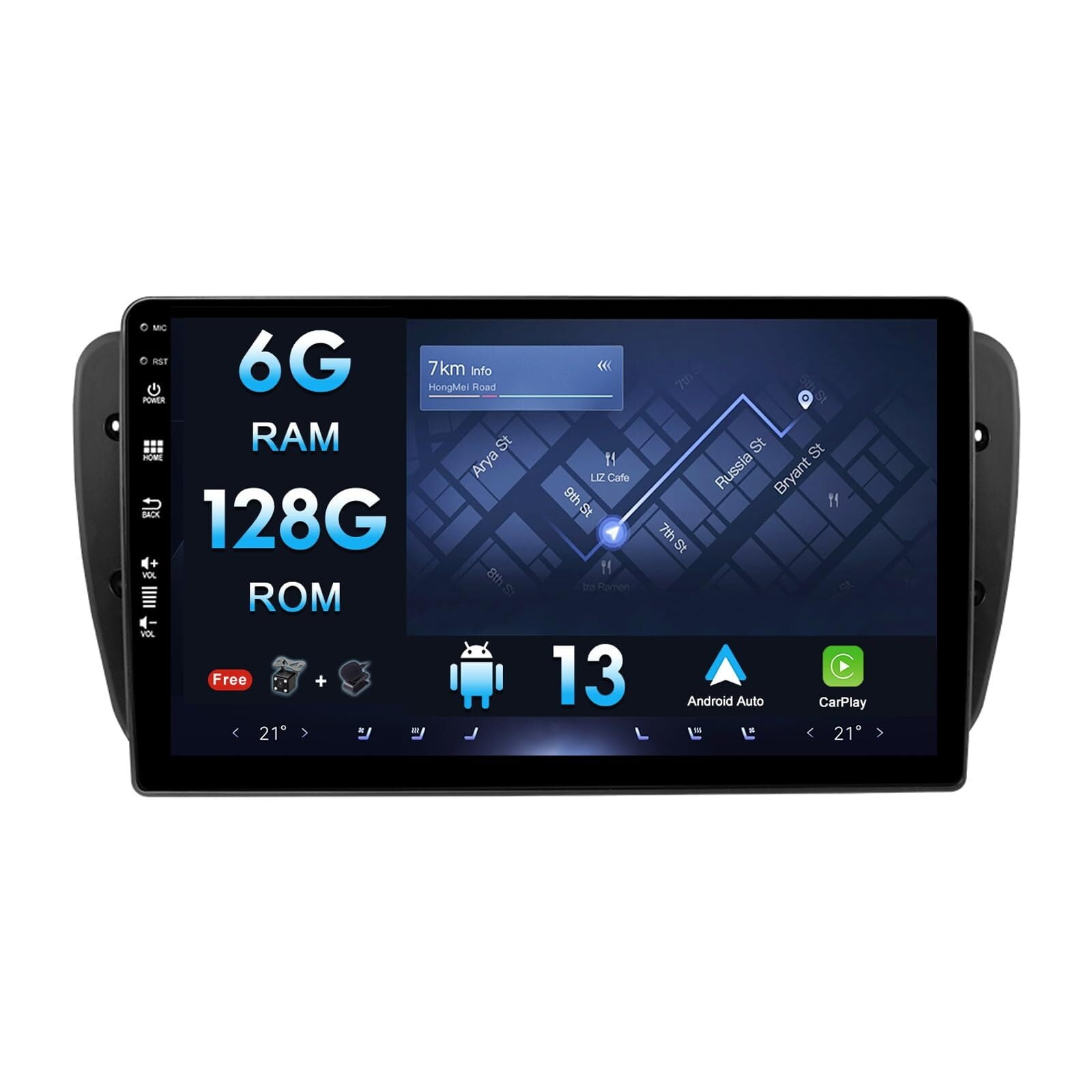 Sovob 9" IPS 2 Din Android Car Radio Stereo Suitable For Seat Ibiza 6j ...