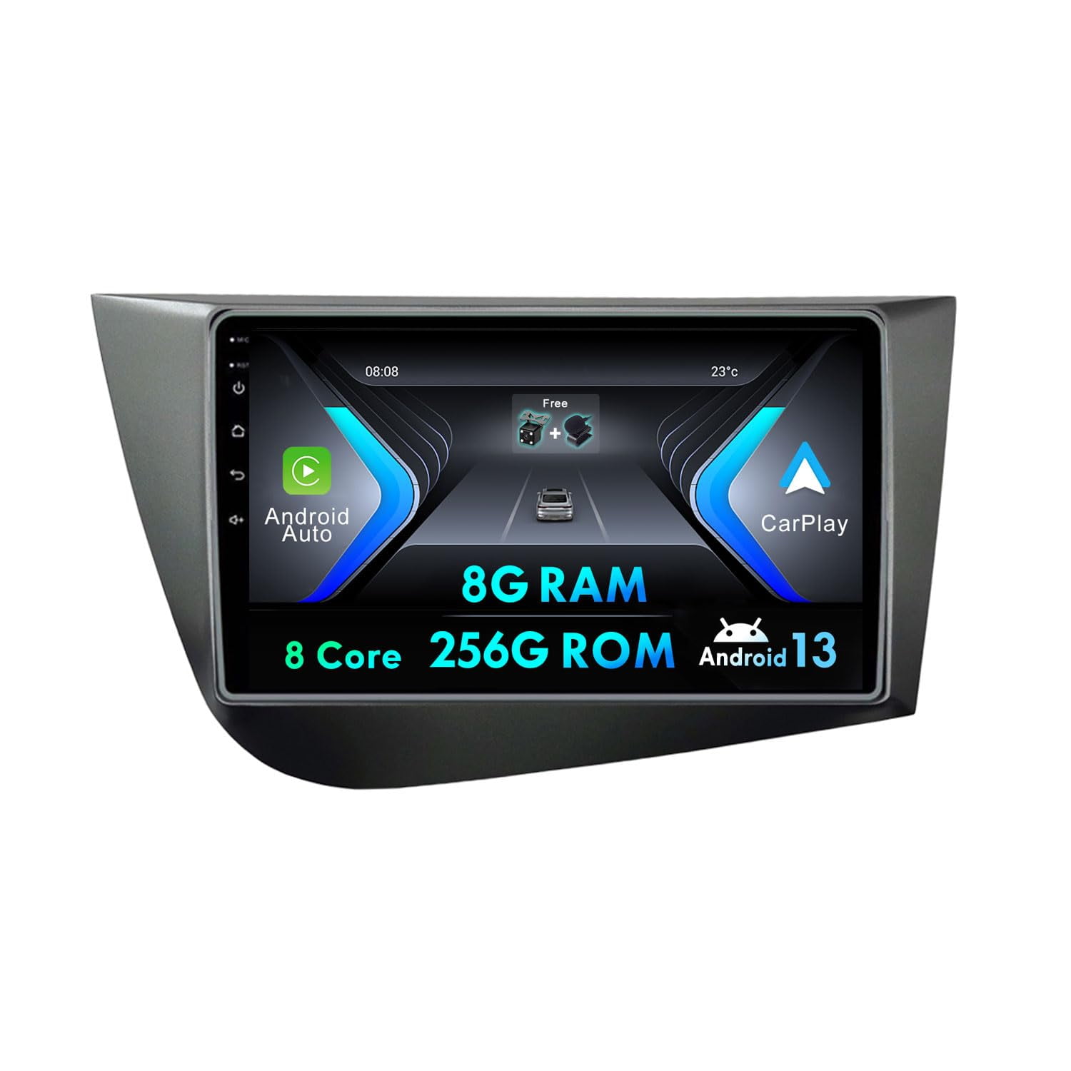 Sovob 9Inch Car Radio Stereo Android for Seat Leon 2/MK2 2005-2012 - Built-in Carplay/DSP - Free ...