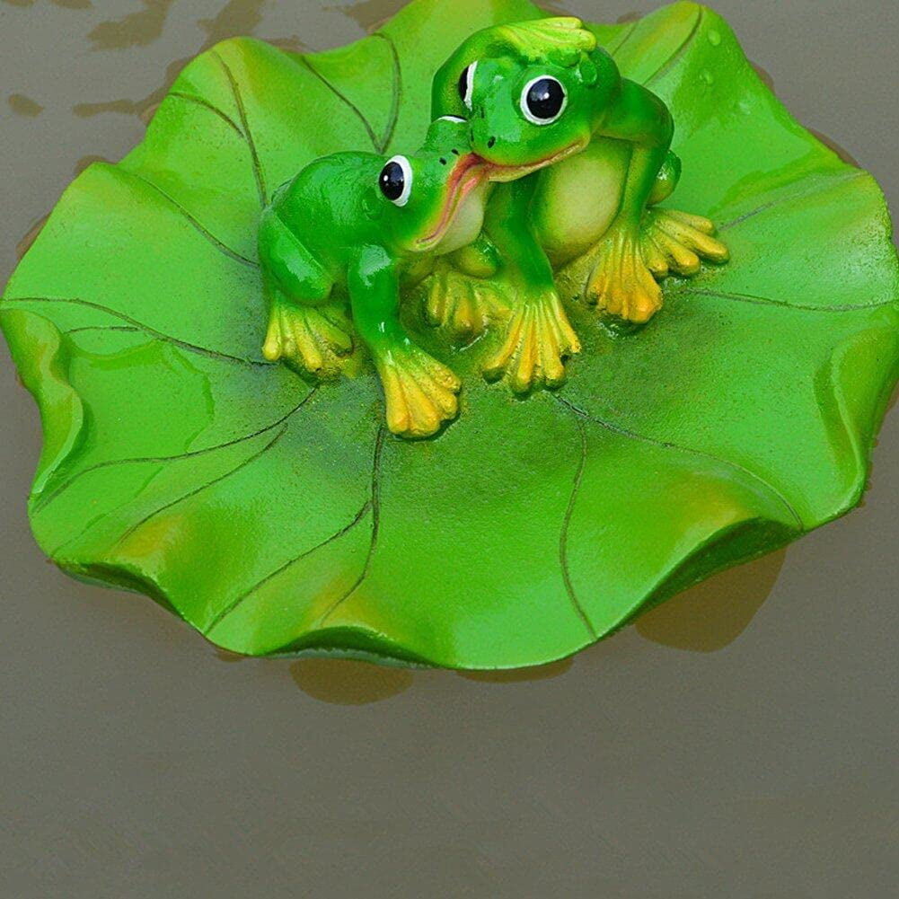 Sovob Artificial Floating Water Lotus Leaf Frog Miniature Frogs Statue ...