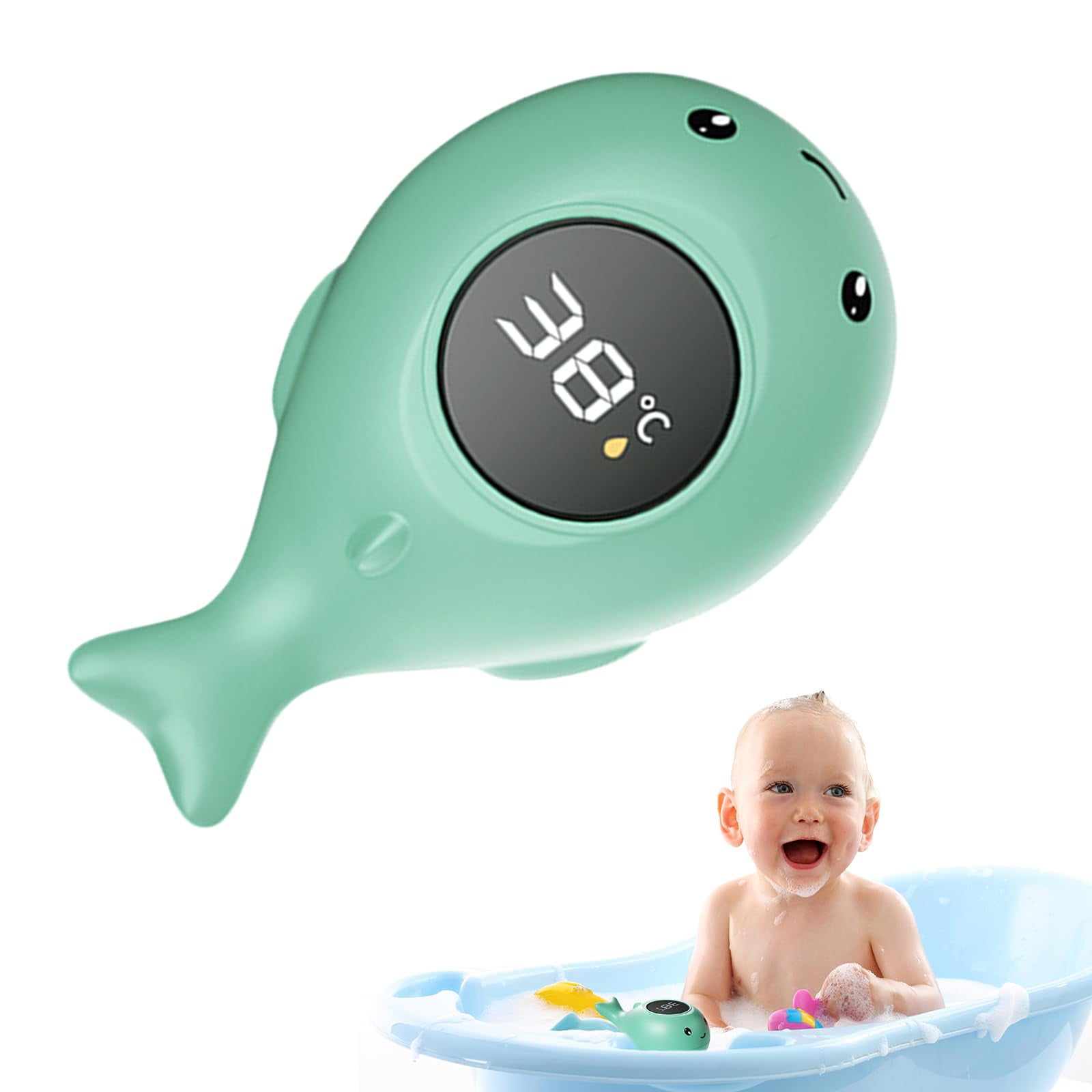 Sovob Bath Thermometer, Digital Whale Kids Bath Thermometer, Automatic ...