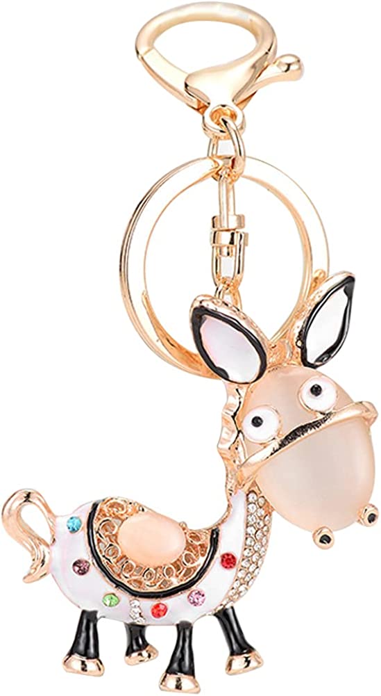 Sovob Cute Donkey Keychain, Diamond Donkey Keychain Bling Bling Crystal ...