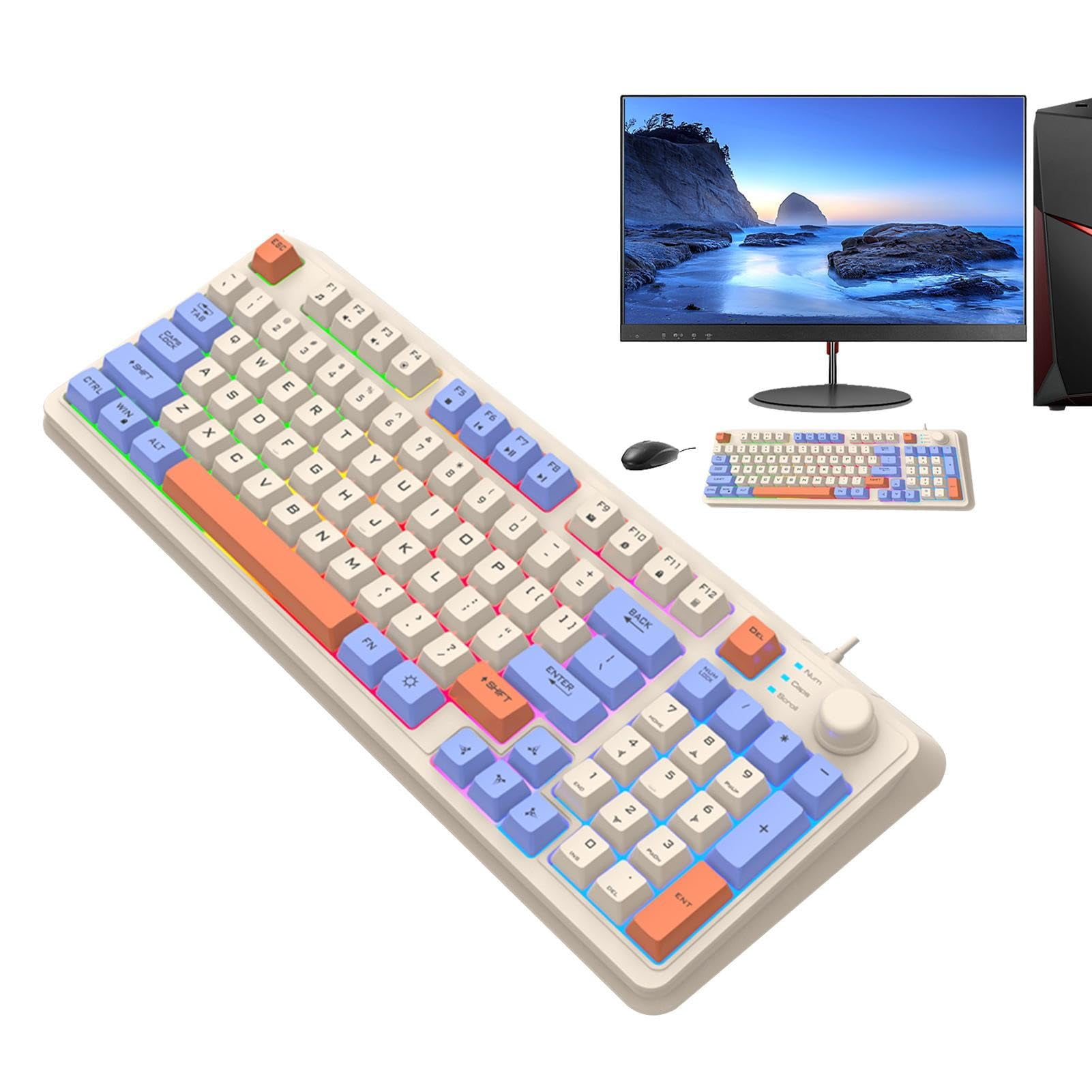 Sovob Desktop Mechanical Keyboard,Mechanical Keyboard Wired Tricolor ...
