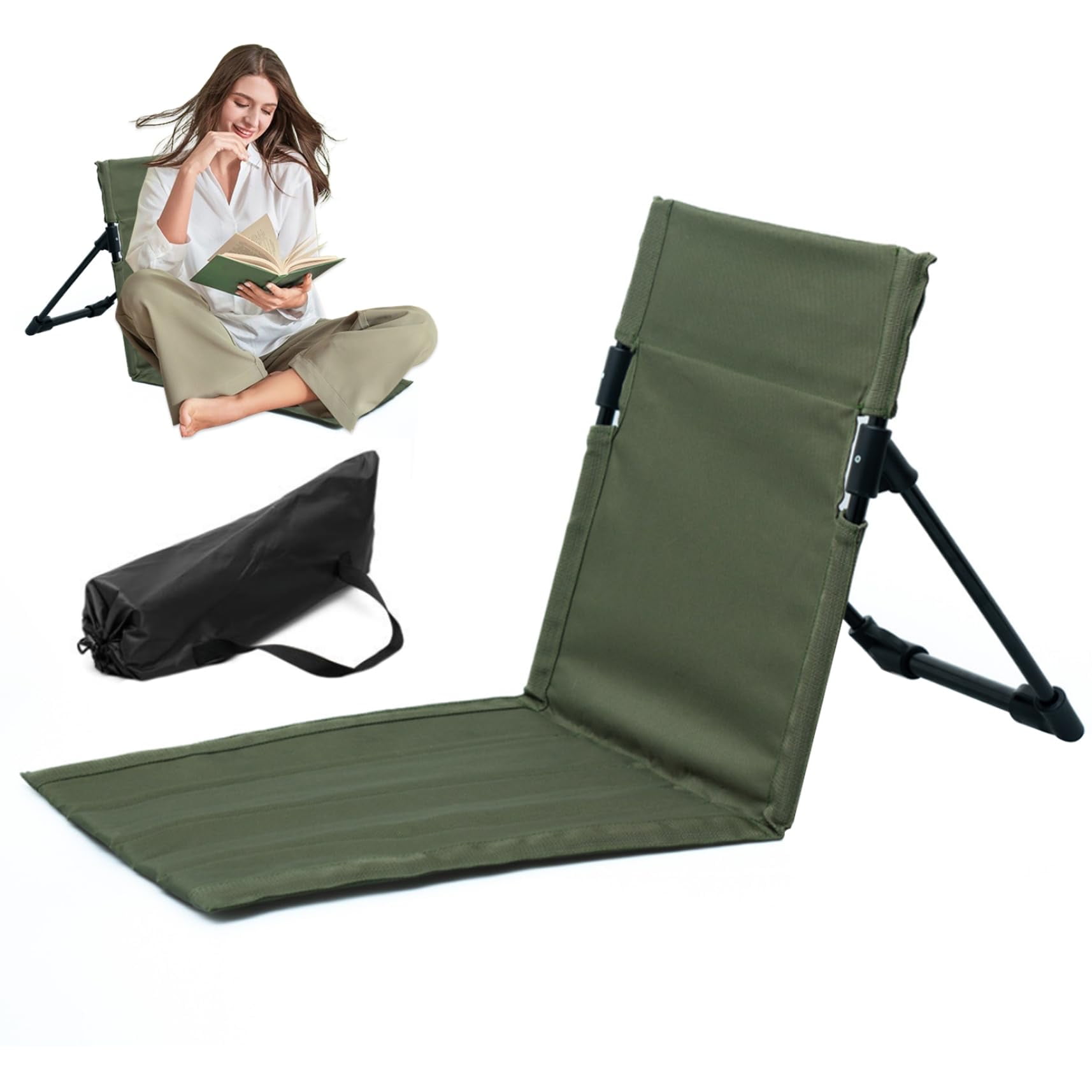 Sovob Foldable Beach Chair, Beach Mat With Back Rest, 500g Portable ...