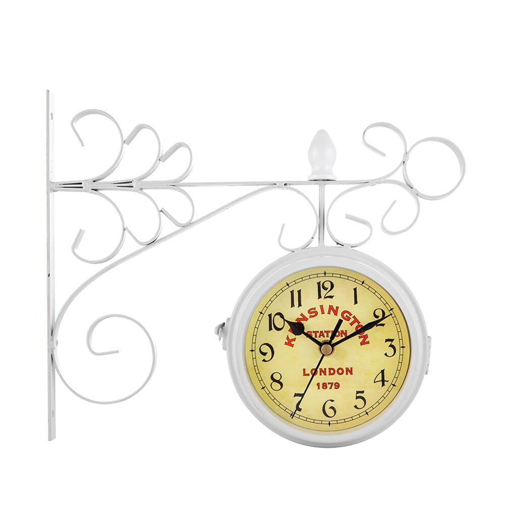 Sovob Paddington Station Clock with Waterproof Cover, 5.12in Dual faced ...