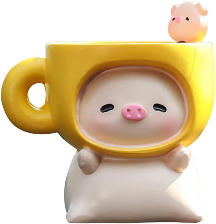 Sovob Piggy Cute Cartoon Resin Statue, Fashionable Exquisite Piggy ...