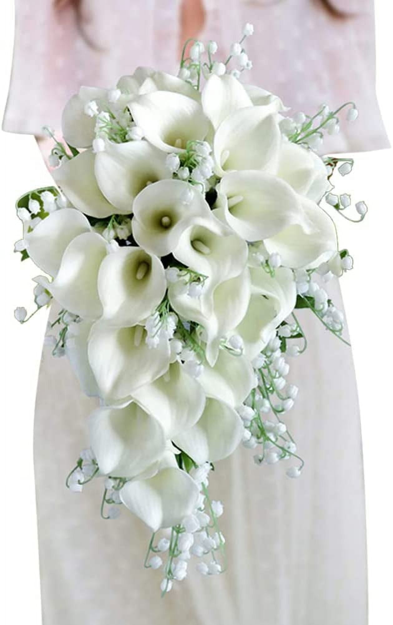 Sovob Romantic Wedding Bridal Bouquet, Waterfall Flowers Bunch For ...