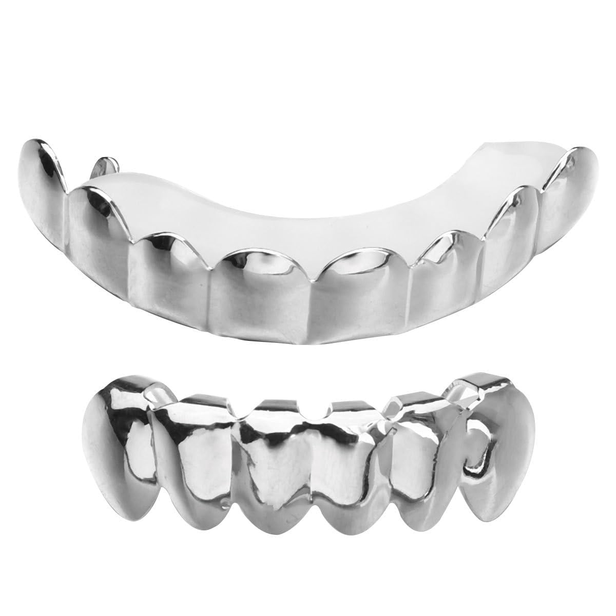 Sovob Silver Teeth for Men and Women Mouth Top Bottom Hip Hop Teeth ...