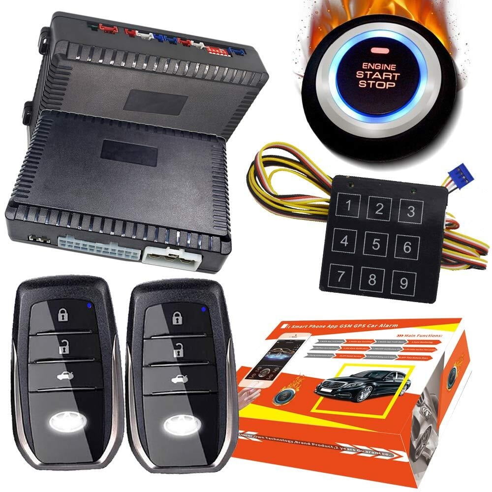 Sovob Smart Security Car Alarm Passive Keyless Entry Auto Central Lock Push Button Remote Car ...