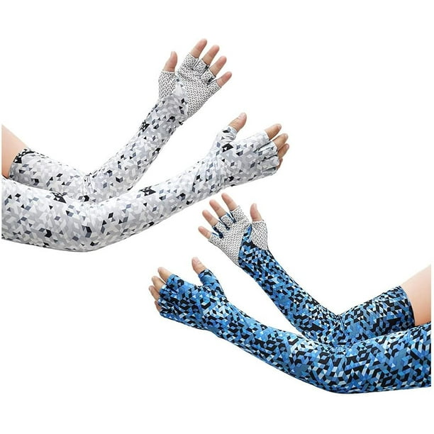 Sovob Summer Sun Protection Long Sleeve Gloves Summer Arm Protection Soft Breathable Elastic Gloves Outdoor Summer Ice Sleeves Long Sleeve Fingerless