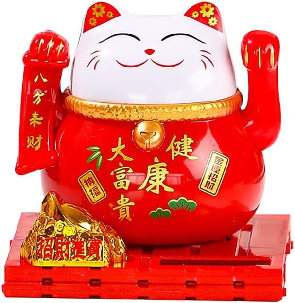Sovob Swinging Arm Lucky Cat, Good Luck Wealth Cats With Waving Arm ...