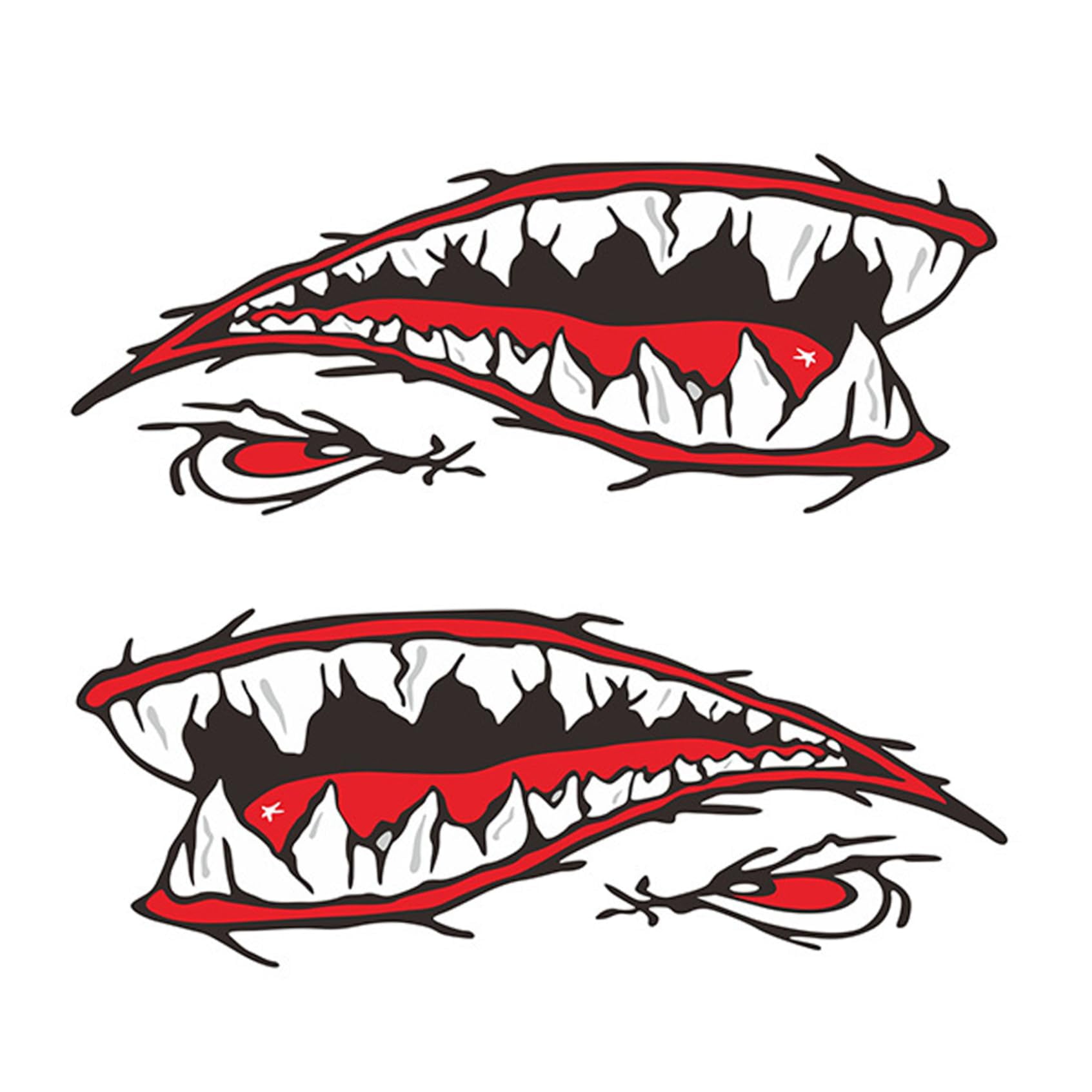 Sovob Tooth Stickers, 2 Pair Creative Shark Mouth Car Sticker Kayak ...