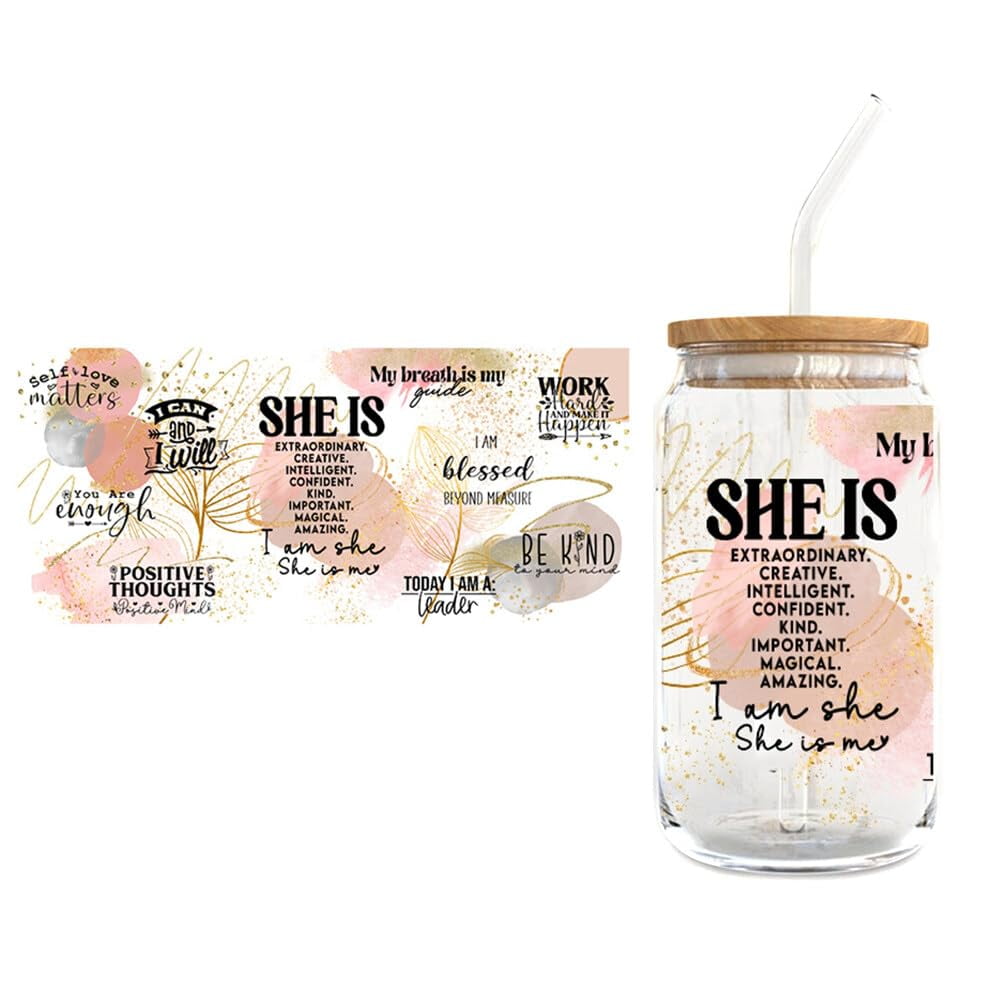 Sovob UV DTF Cup Wrap Transfer Stickers,Rub on Transfer Stickers for ...