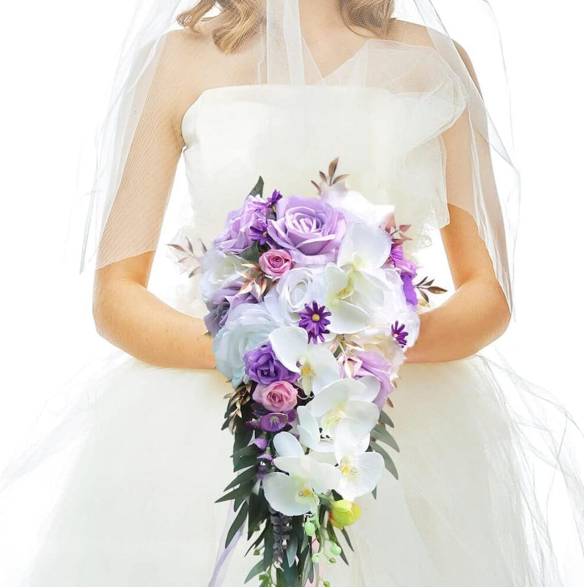 Sovob Wedding Bridal Bouquets, Cascading Waterfall Bride Bouquet ...