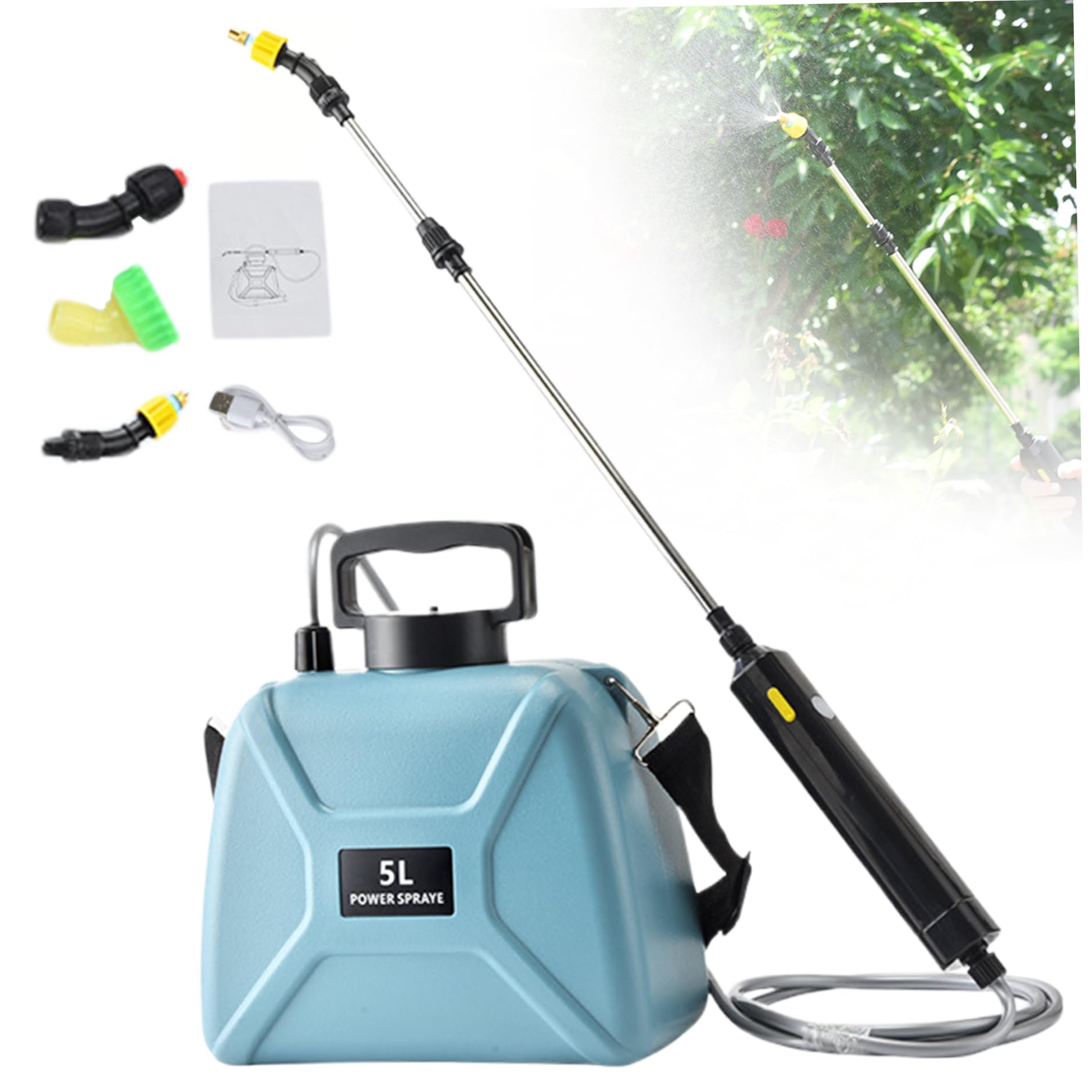 Sovob Yard Sprayer,1.3 Gallons Backpack Sprayer Usb Rechargeable Garden ...