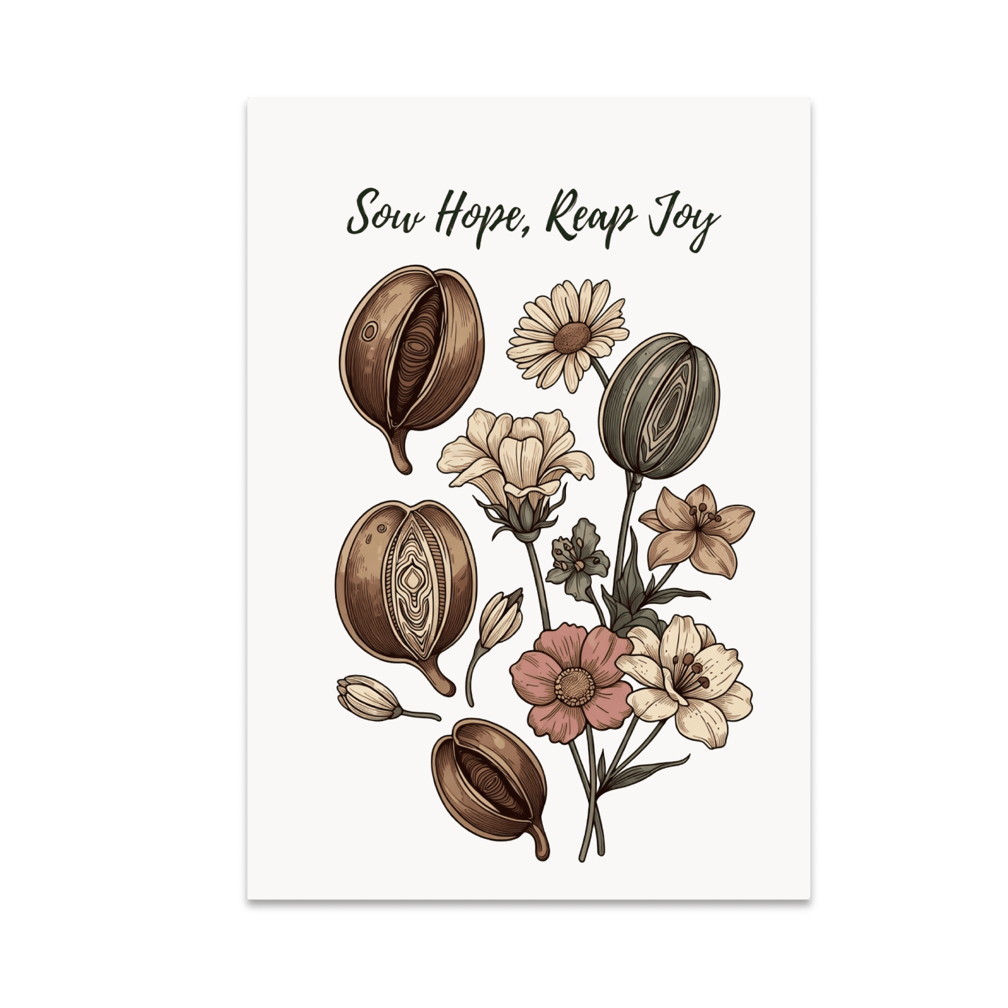 Sow Hope Reap Joy Botanical Wall Art - Plant Enthusiast - 13x19 Poster ...