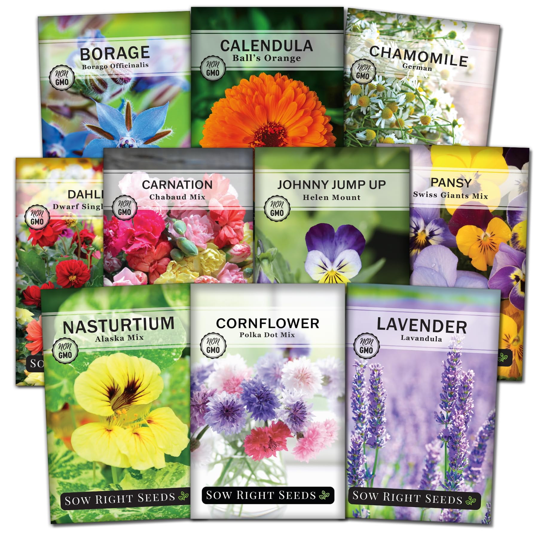 Sow Right Seeds - Edible Flower Seed MHD1Collection for Individual ...