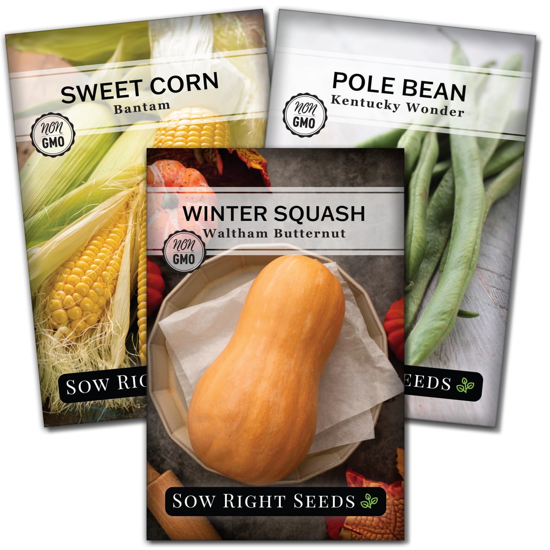 Sow Right Seeds TWE5 - 3 Sisters Seed Collection Packets of Bantam ...