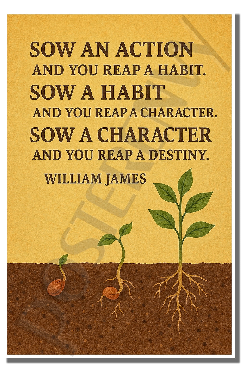 Sow an action and you reap a habit - Inspirational Poster - 18 inch x ...