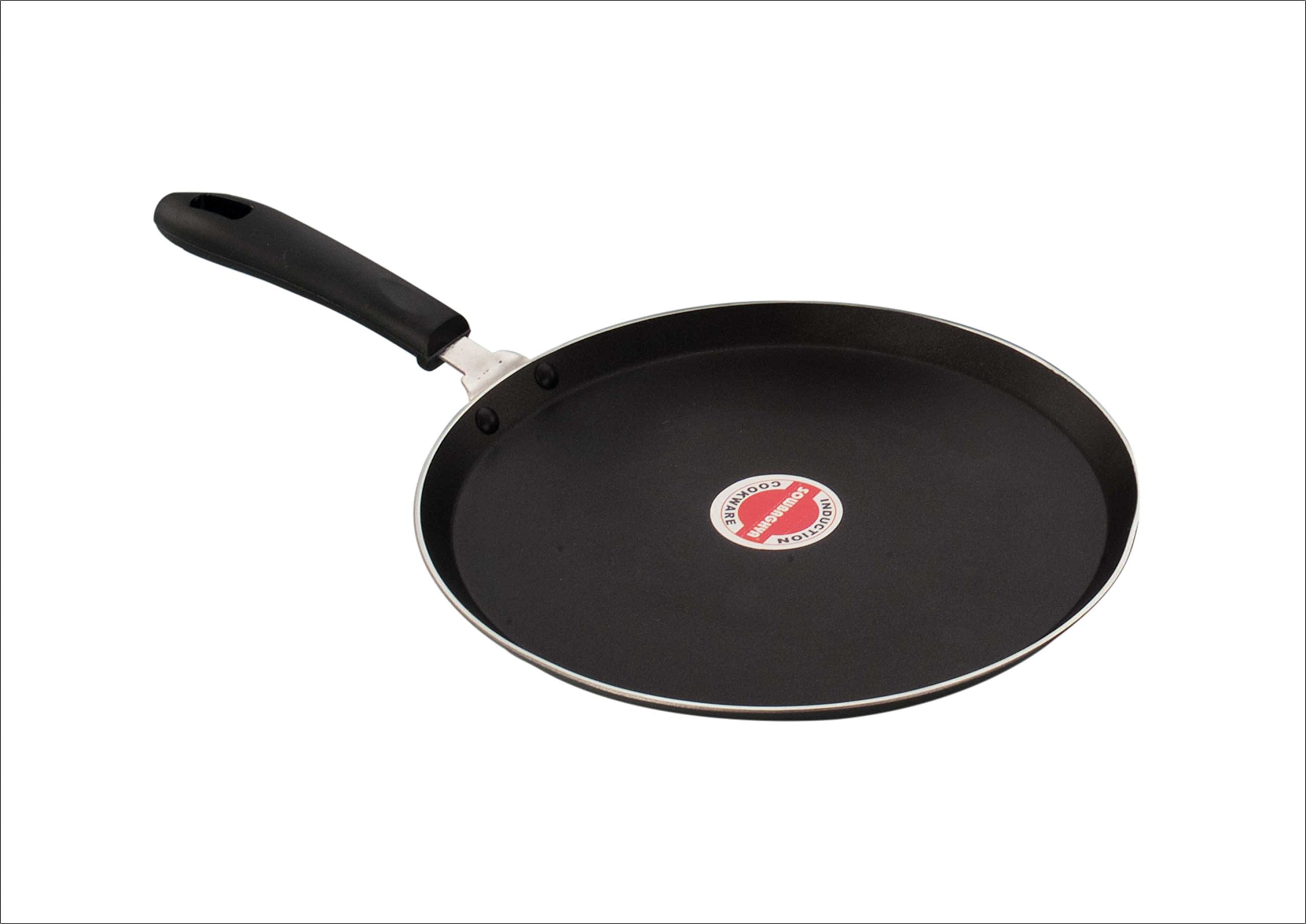 Sowbaghya Induction Base Non Stick Tawa, (26 Cm, Black) | Dosa Roti ...