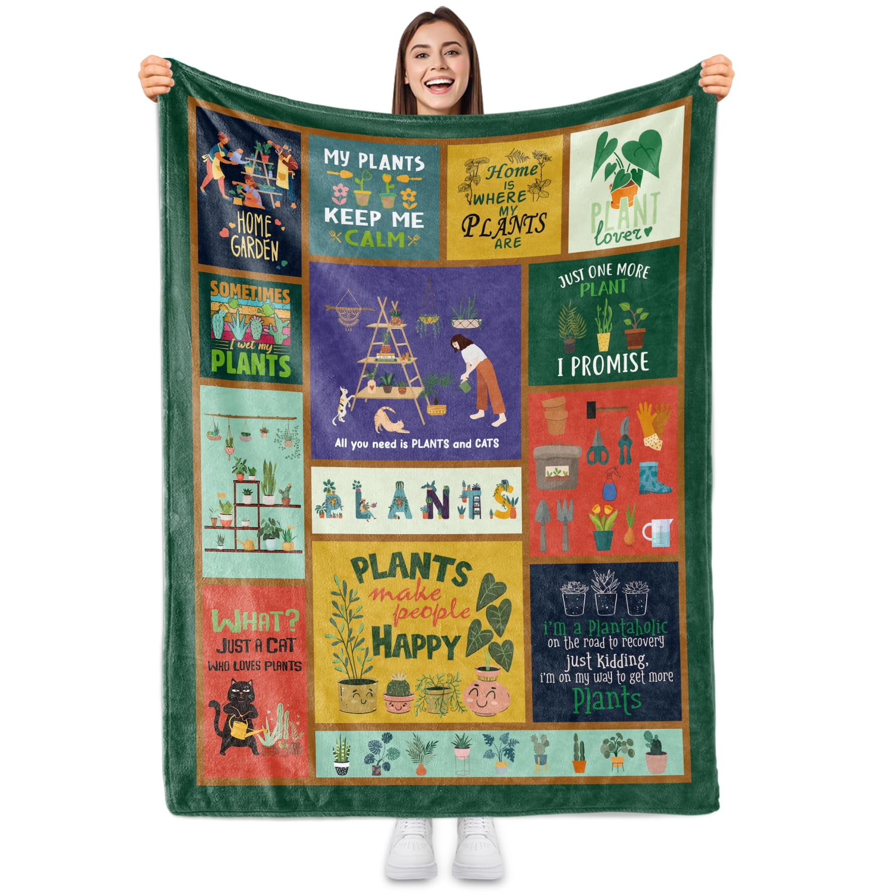 Sowide Plant Blanket for Plant Lovers, Plant Gift for People Who Love ...