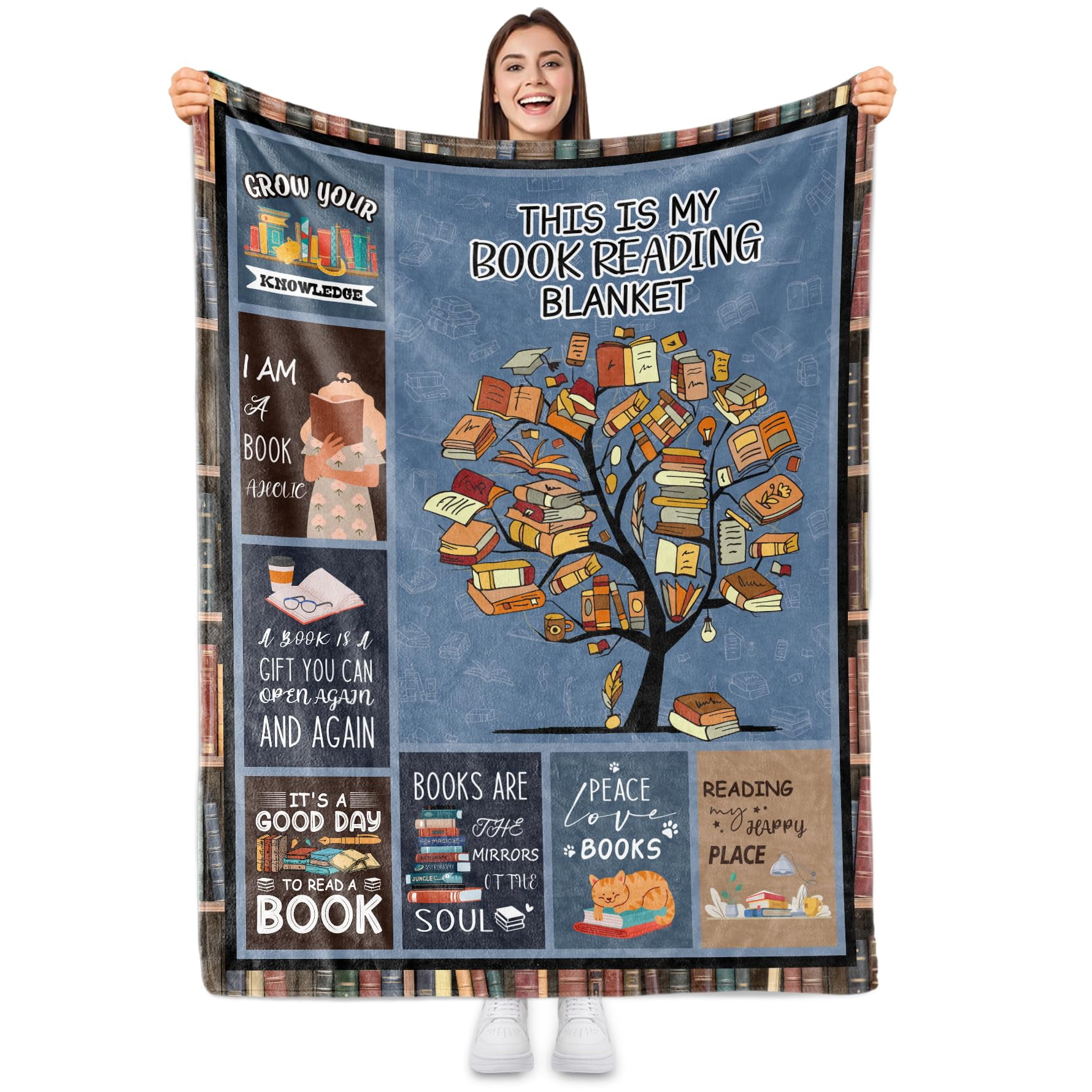 Sowide Reading Blanket, Book Lovers Gifts for People Who Love to Read ...