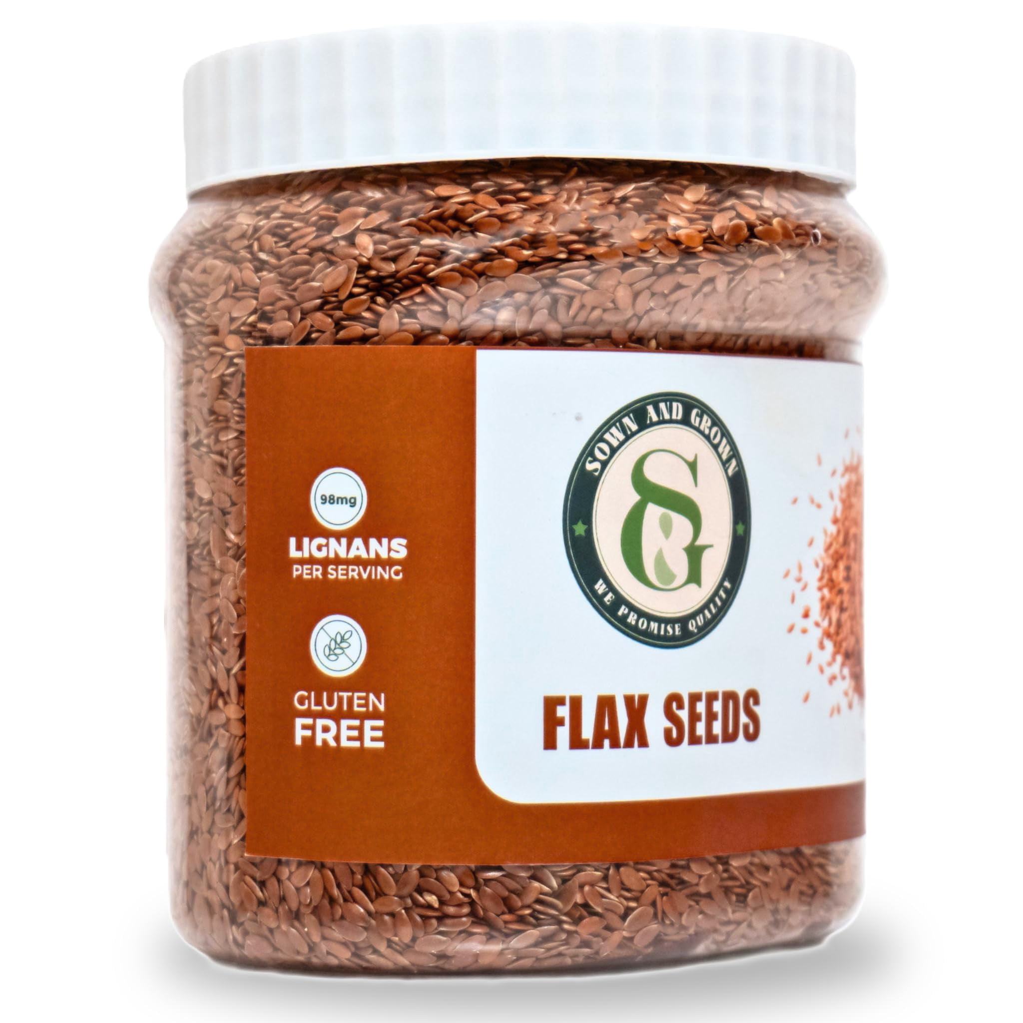 Sown and Grown Premium BDF32 Whole Flax Seeds - 1.5lb, 24oz | Rich in ...