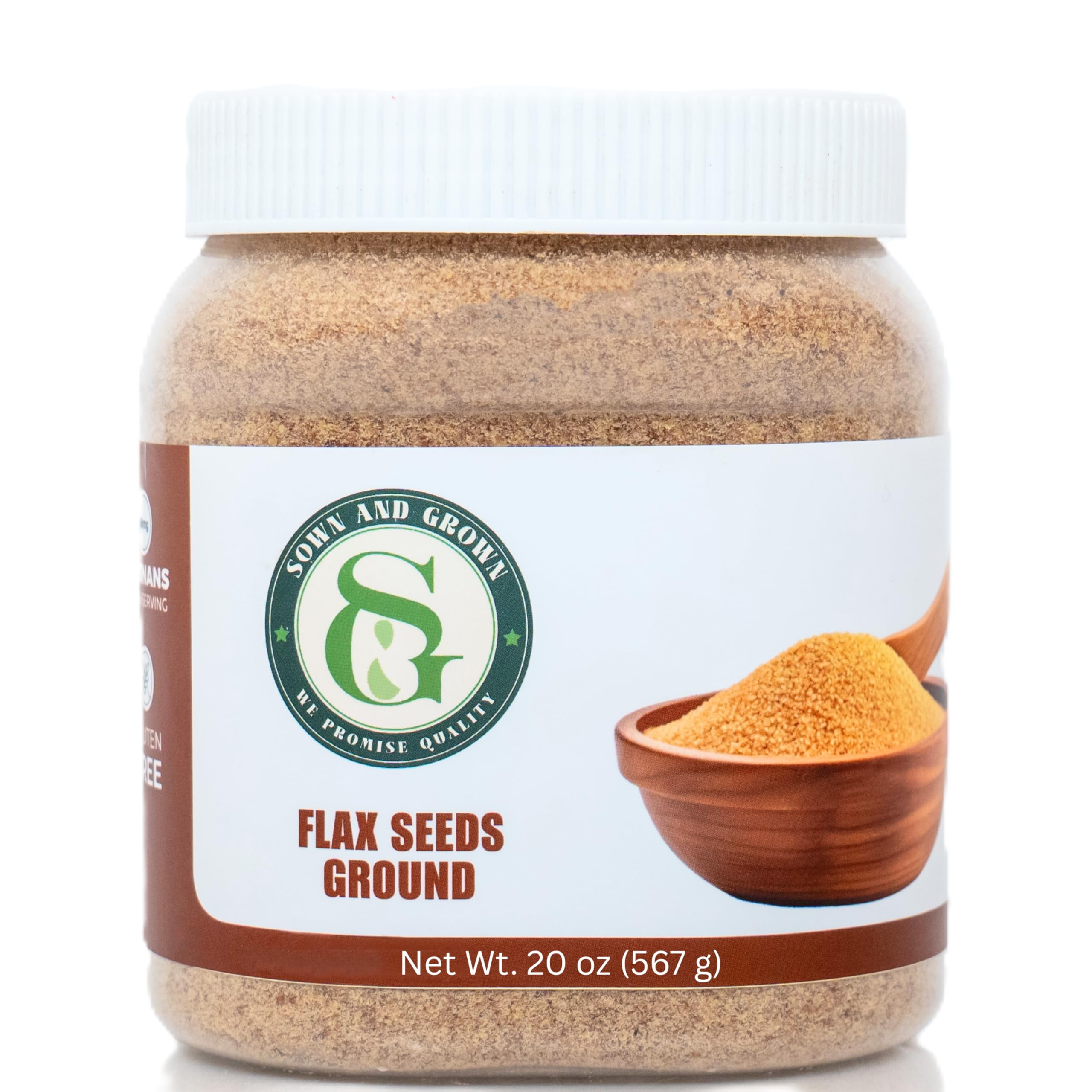 Sown and Grown Ground MFF30 Flaxseed - 20oz | Natural Golden Flax Seeds ...