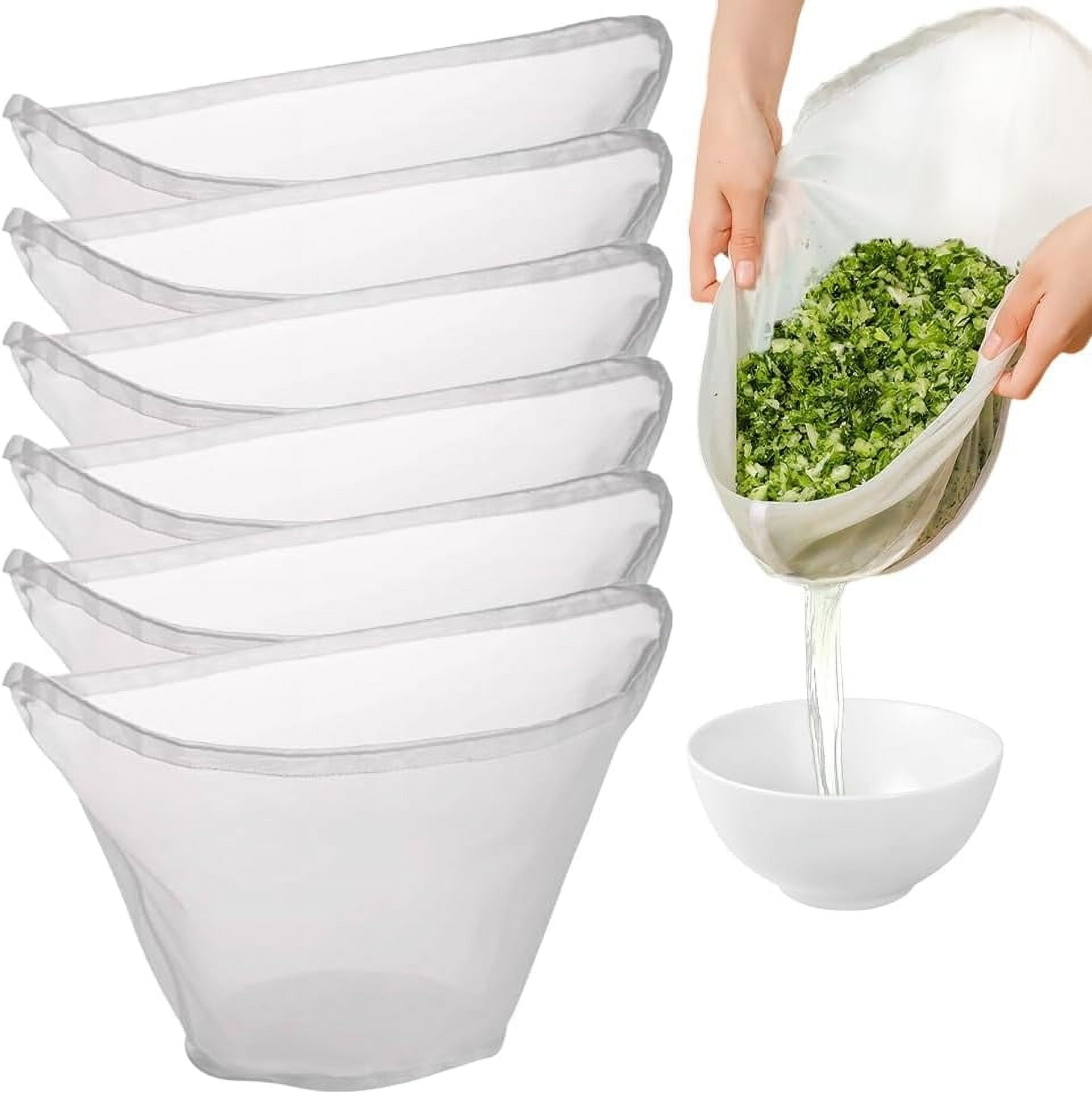 Soy Milk Bag, 2025 Upgraded Bowl Shaped Nylon Nut Milk Bag Reusable ...