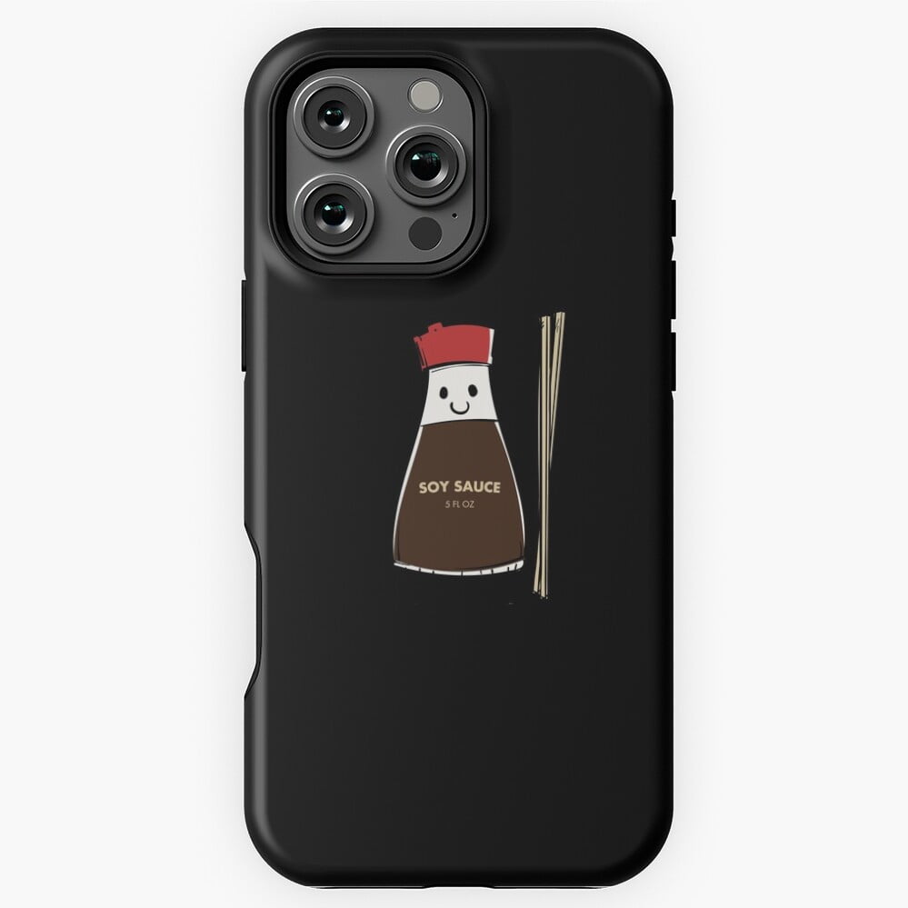 Soy Sauce Bottle Condiment Chopsticks Phone Case for iPhone 16 15 14 13 ...