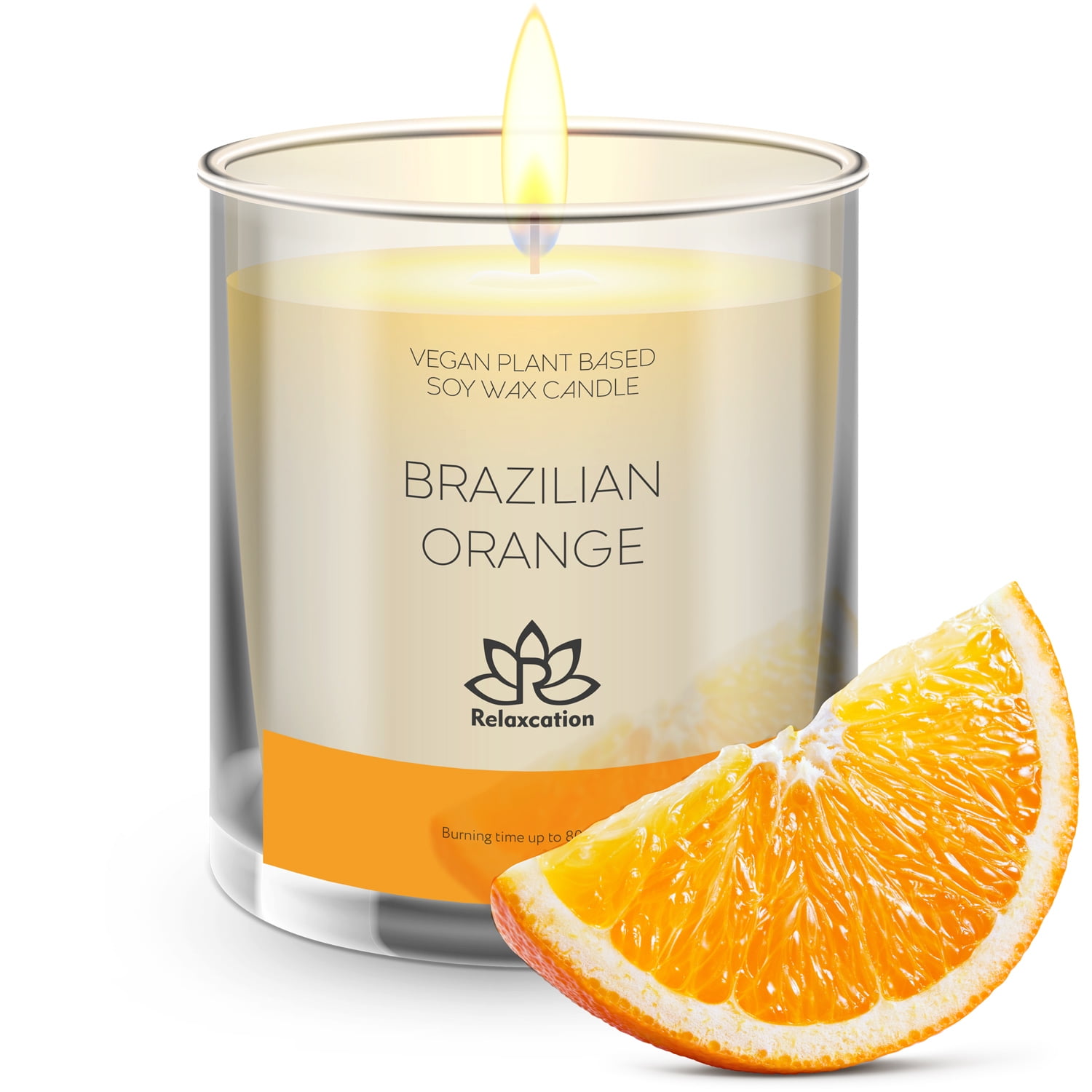 Soy Wax Candle in Glass Jar Brazilian Orange Pie Scented Candle Clean ...