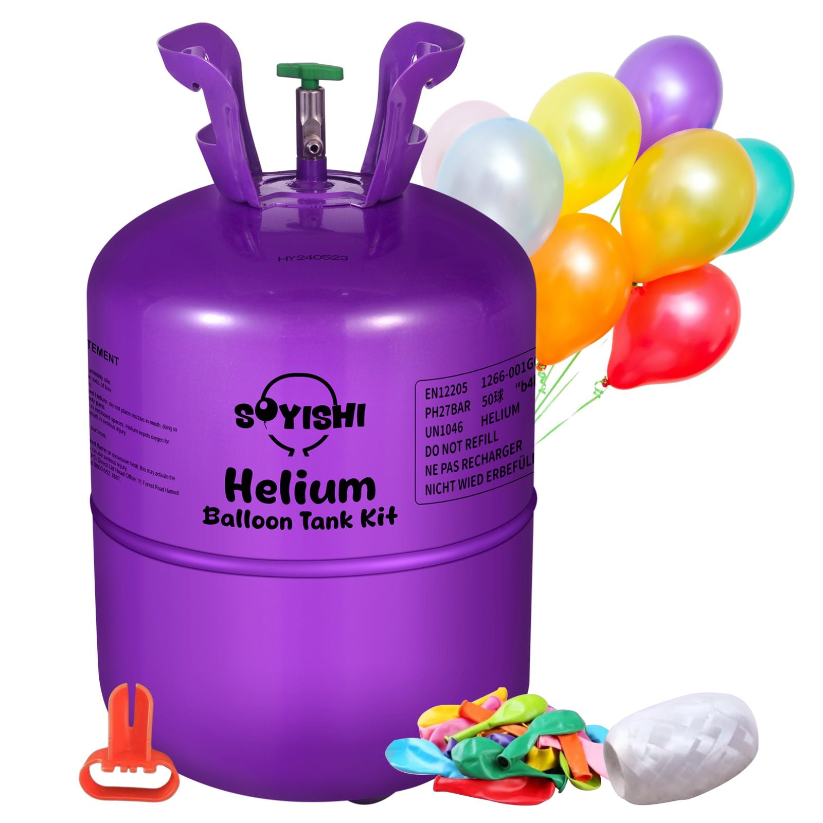 soyishi 13.4L Helium Tank, Inflates Up to 50 Balloons, Portable Balloon ...