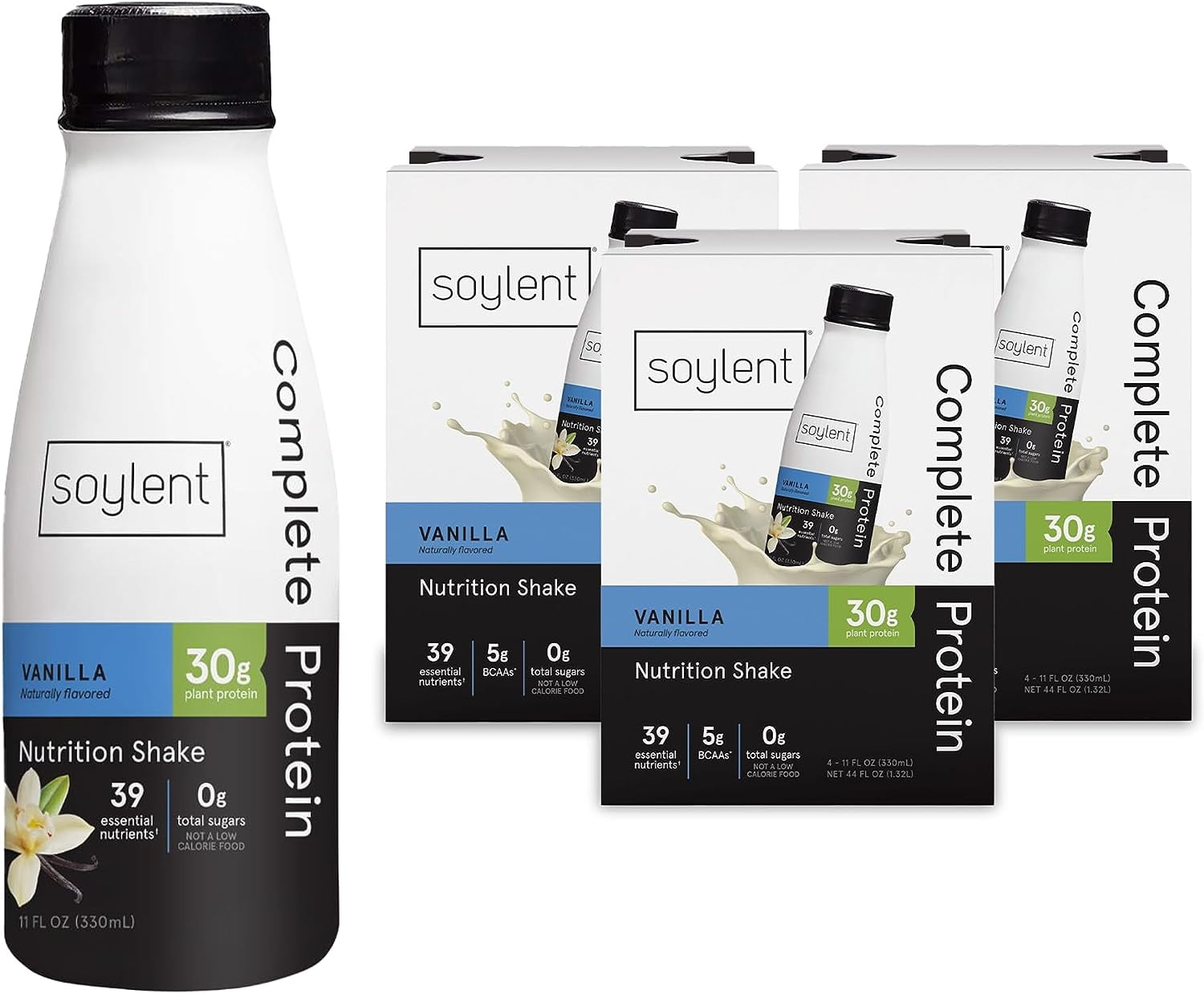 Soylent Vegan Meal Replacement Shake 11 Oz Gluten-Free Plant Protein ...