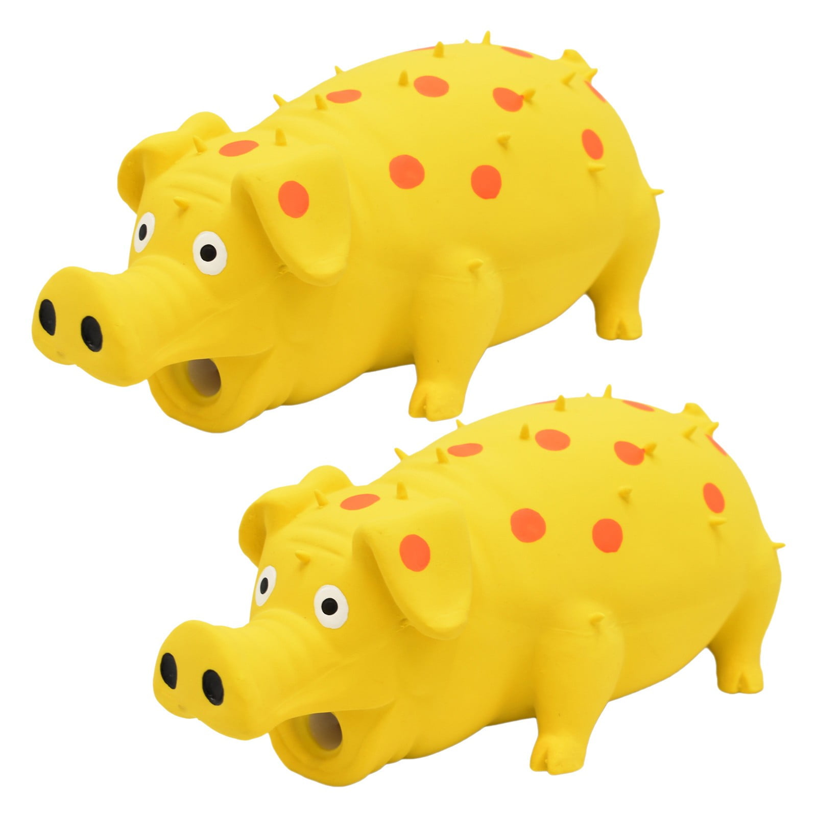 Soyumi 2pcs Squeaky Latex GruntingPig, Yellow Pig Dog Toy Puppy Chew ...