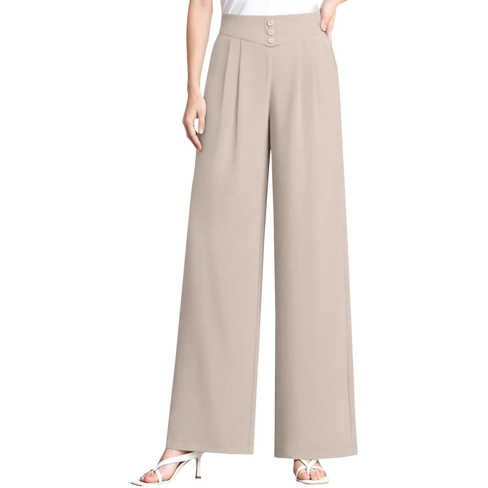 Soyumi Boho Chic Pants For Women, High Waisted Soft Cotton Blend Wide ...