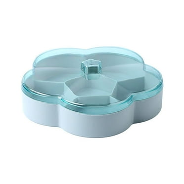 Sunjoy 6-Compartment Round Snack Tray, Plastic Meal Divider Portion ...