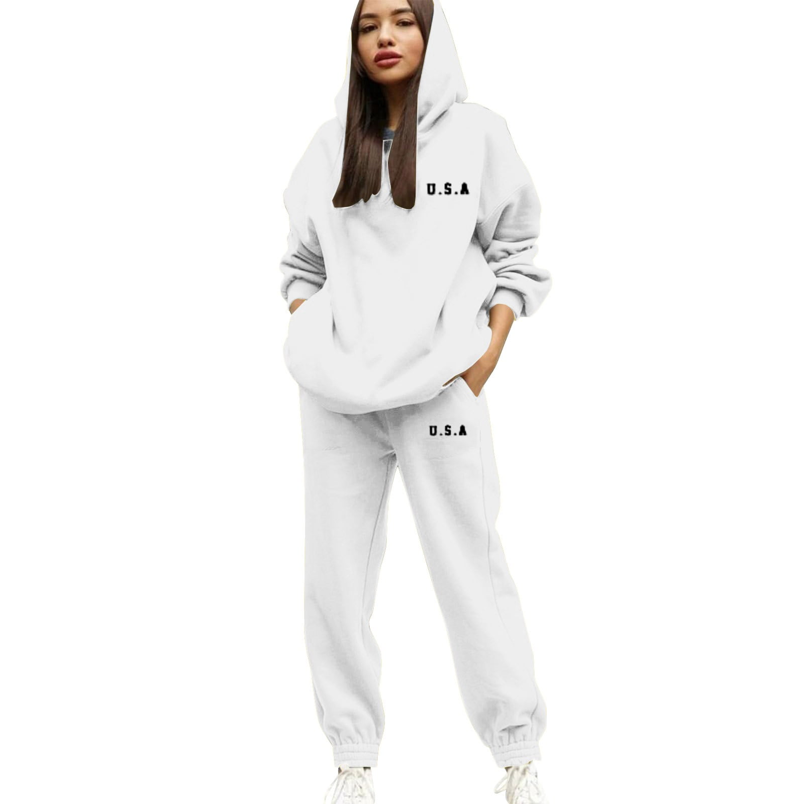Soyumi Wool Hoodie and Pants Outfits Corduroy Matching Sets Women ...