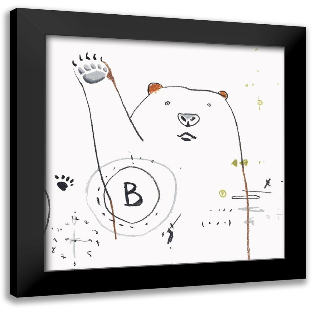 Sozi 15x15 Black Modern Framed Museum Art Print Titled - Waving Bear ...