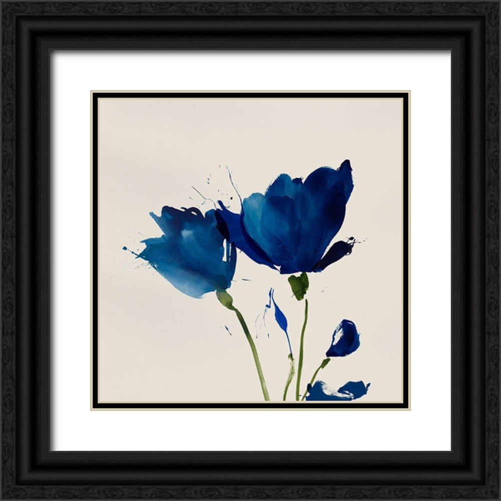 Sozi 15x15 Black Ornate Wood Framed with Double Matting Museum Art ...