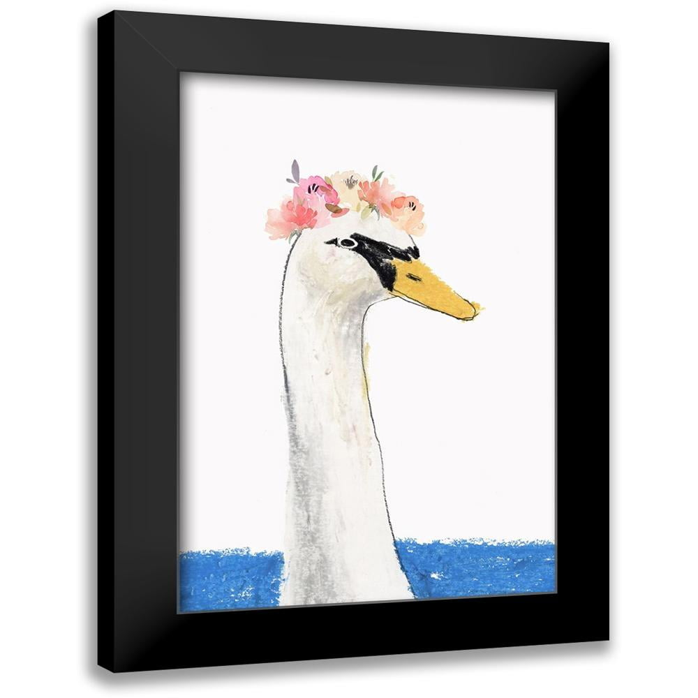 Sozi 17x24 Black Modern Framed Museum Art Print Titled - White Swan ...