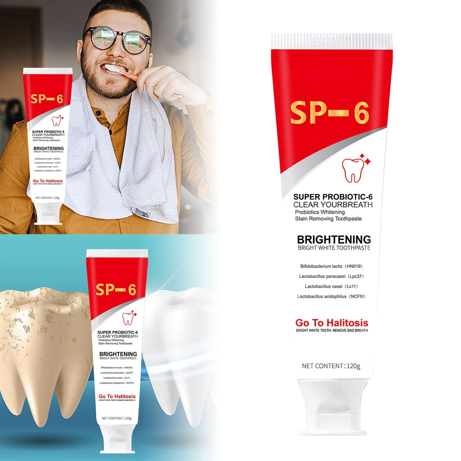 Sp-6 Ultra Whitening, Sp-6 Probiotic Whitening Toothpaste, Ultra ...