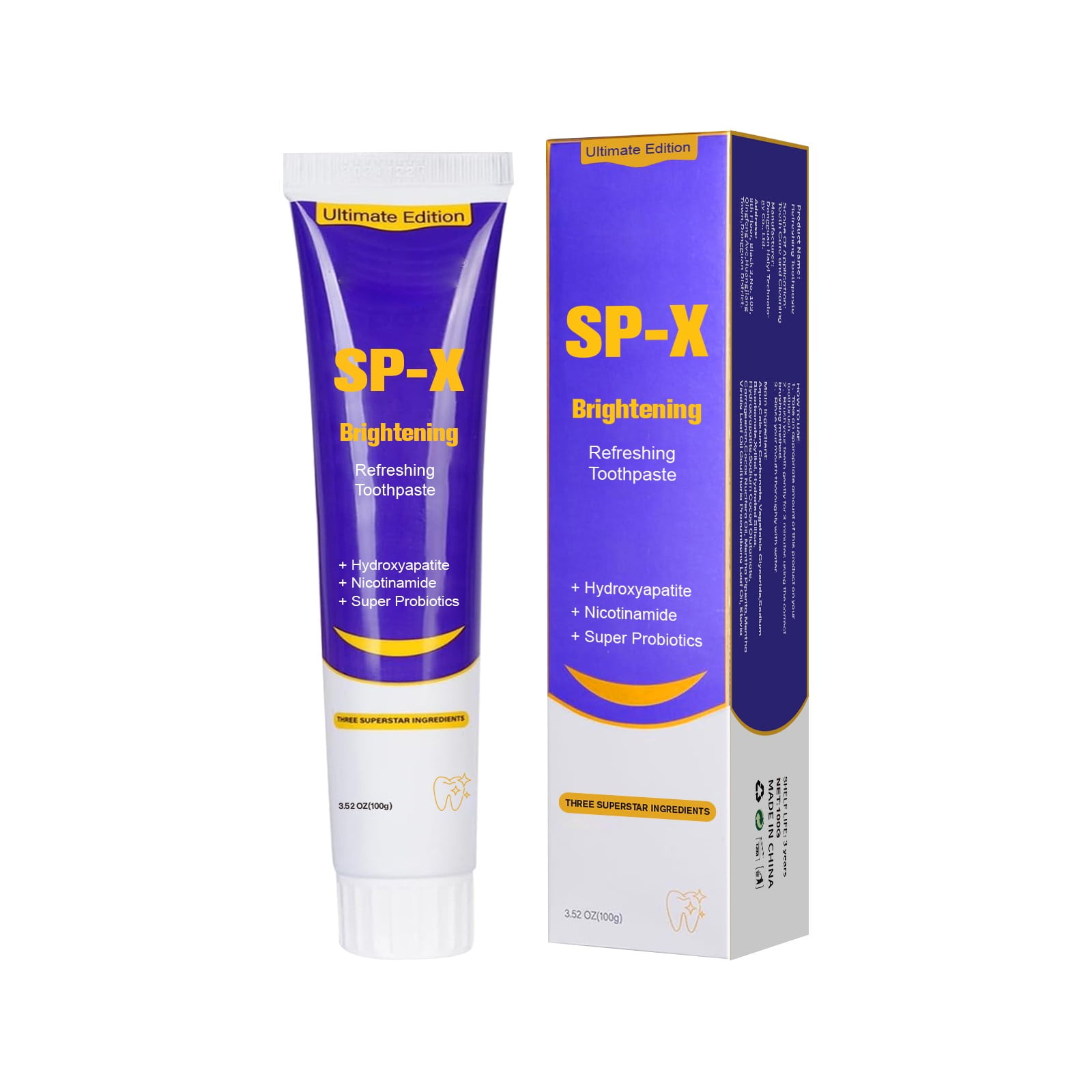 Sp-X Sp-6 Probiotic Toothpaste - Enhanced Formula, Fluoride-Free, Fresh ...